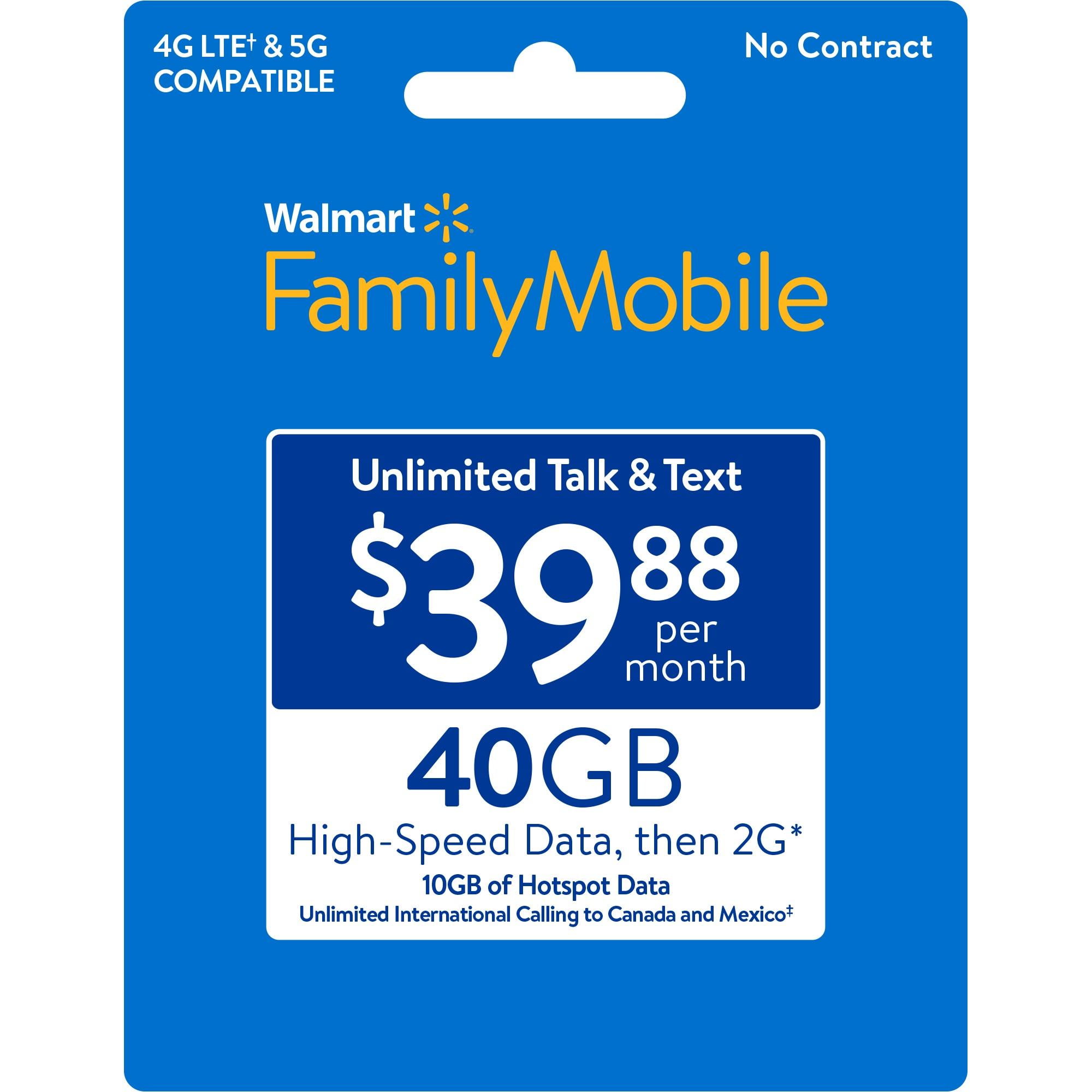 Walmart Family Mobile Unlimited Talk Text Monthly Prepaid, 09/03/2023