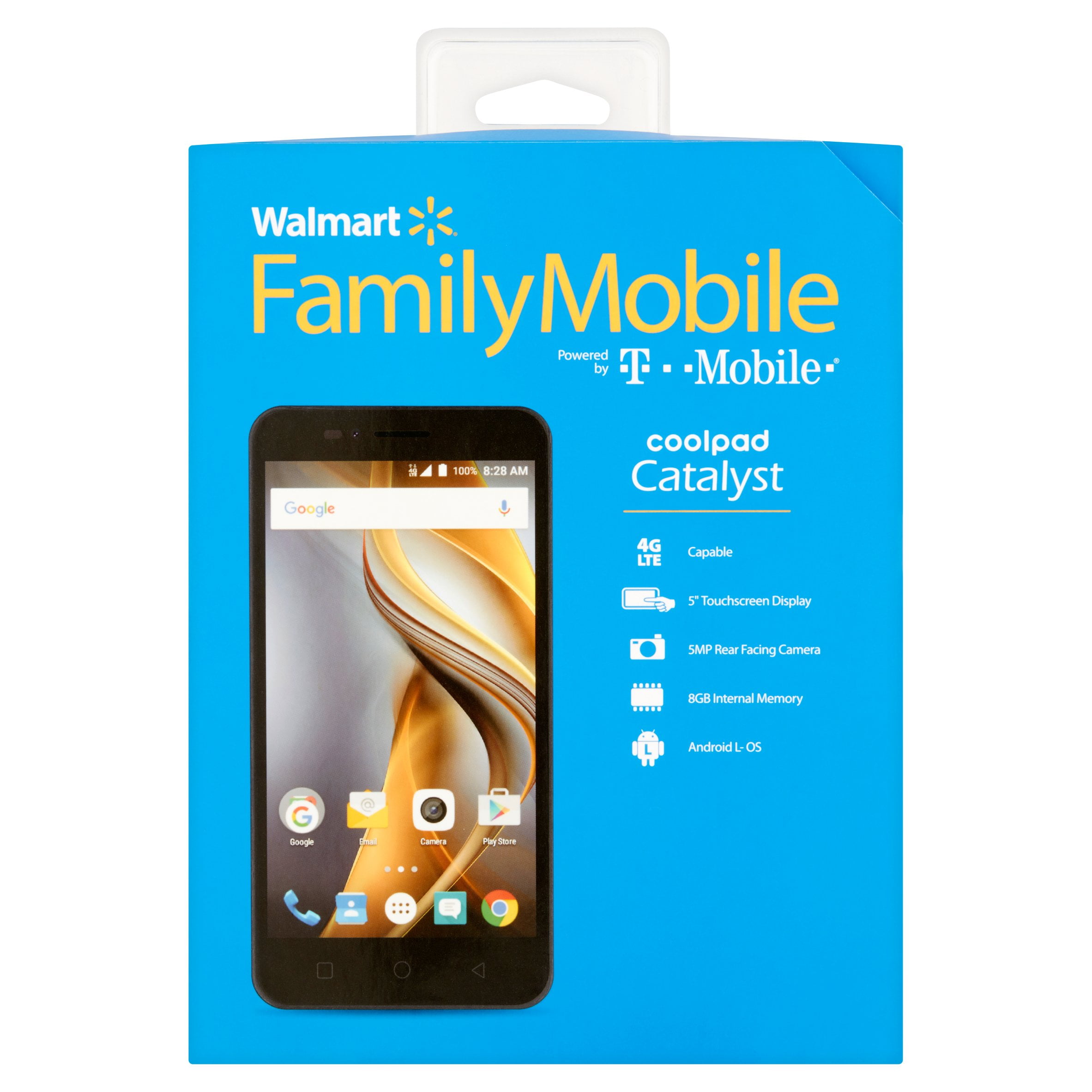 Walmart Family Mobile CoolPad Catalyst 8GB Prepaid Smartphone, Black ...