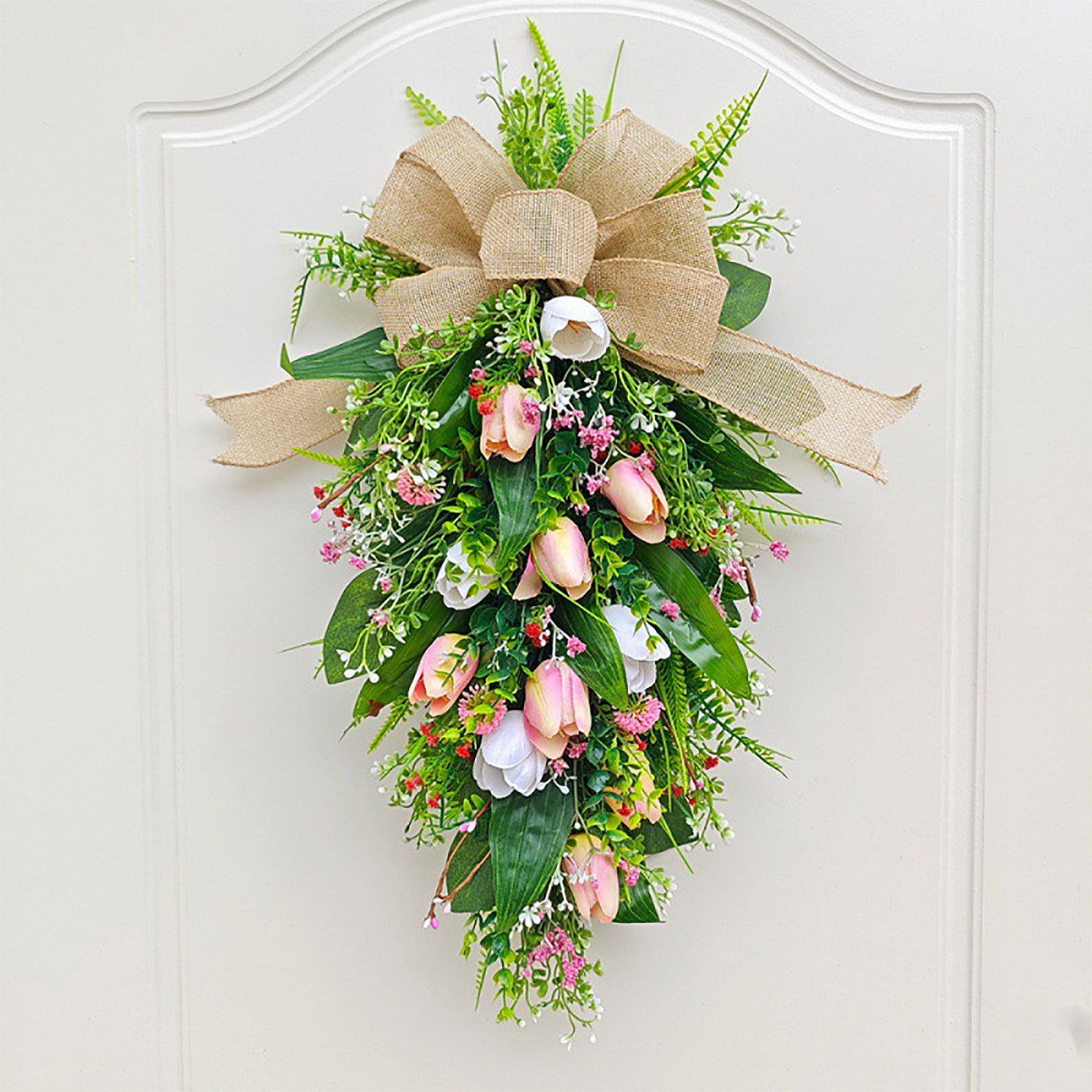 Walmart Favorites, Spring Floral Wreath, Mothers Day Decor, Glass Vase ...