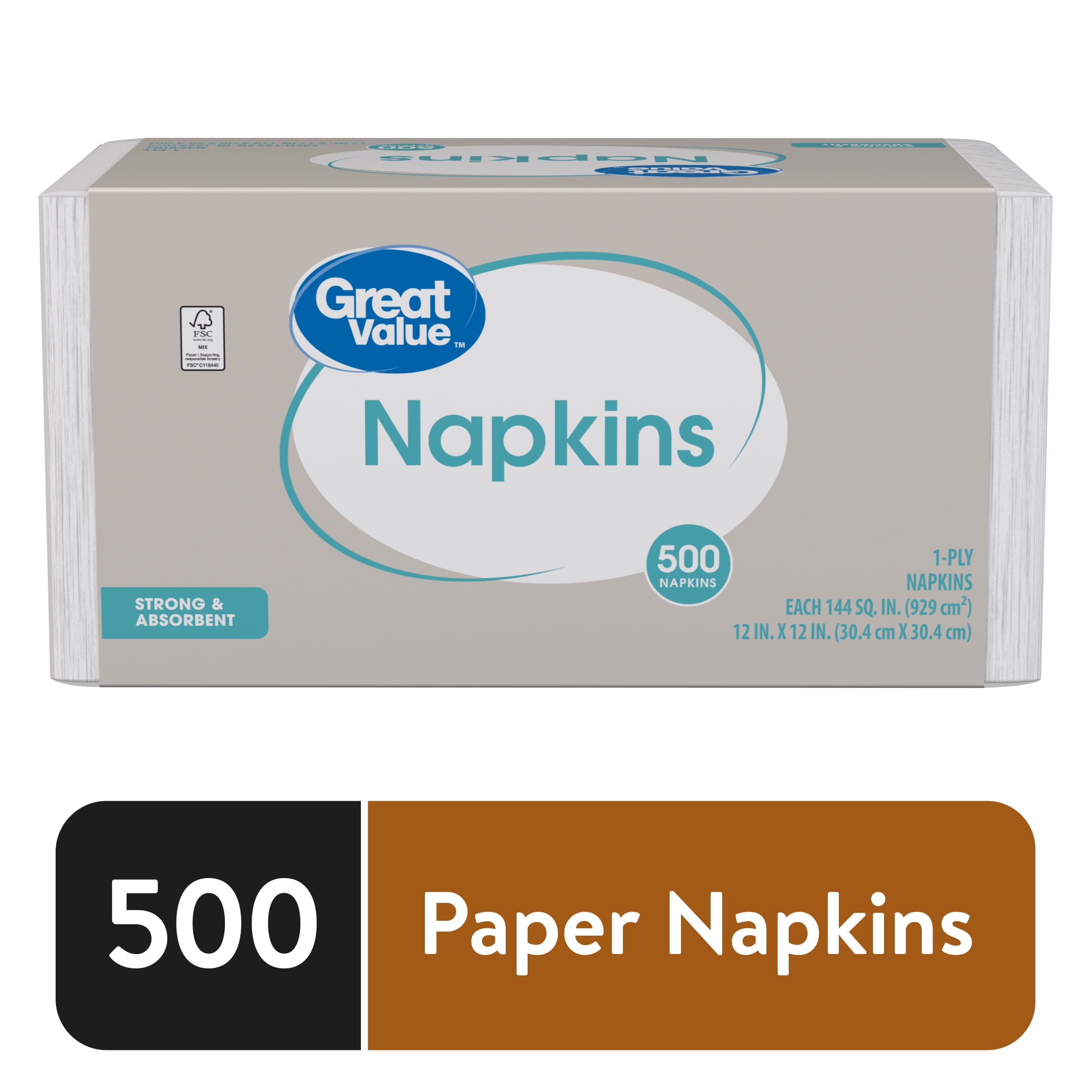 Great Value Disposable Paper Napkins, White, 500 Count - Walmart ...