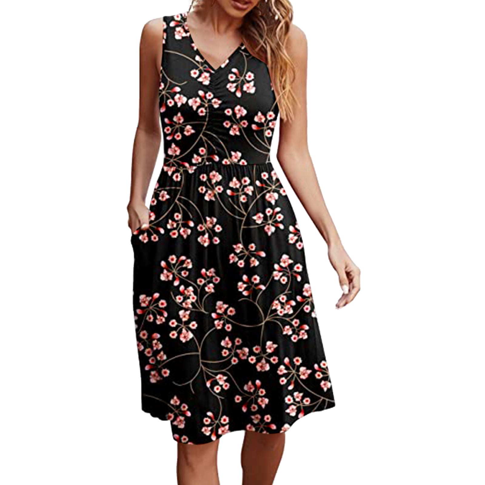 Walmart Membership Free Womens Summer Dresses Midi Length Sleeveless ...