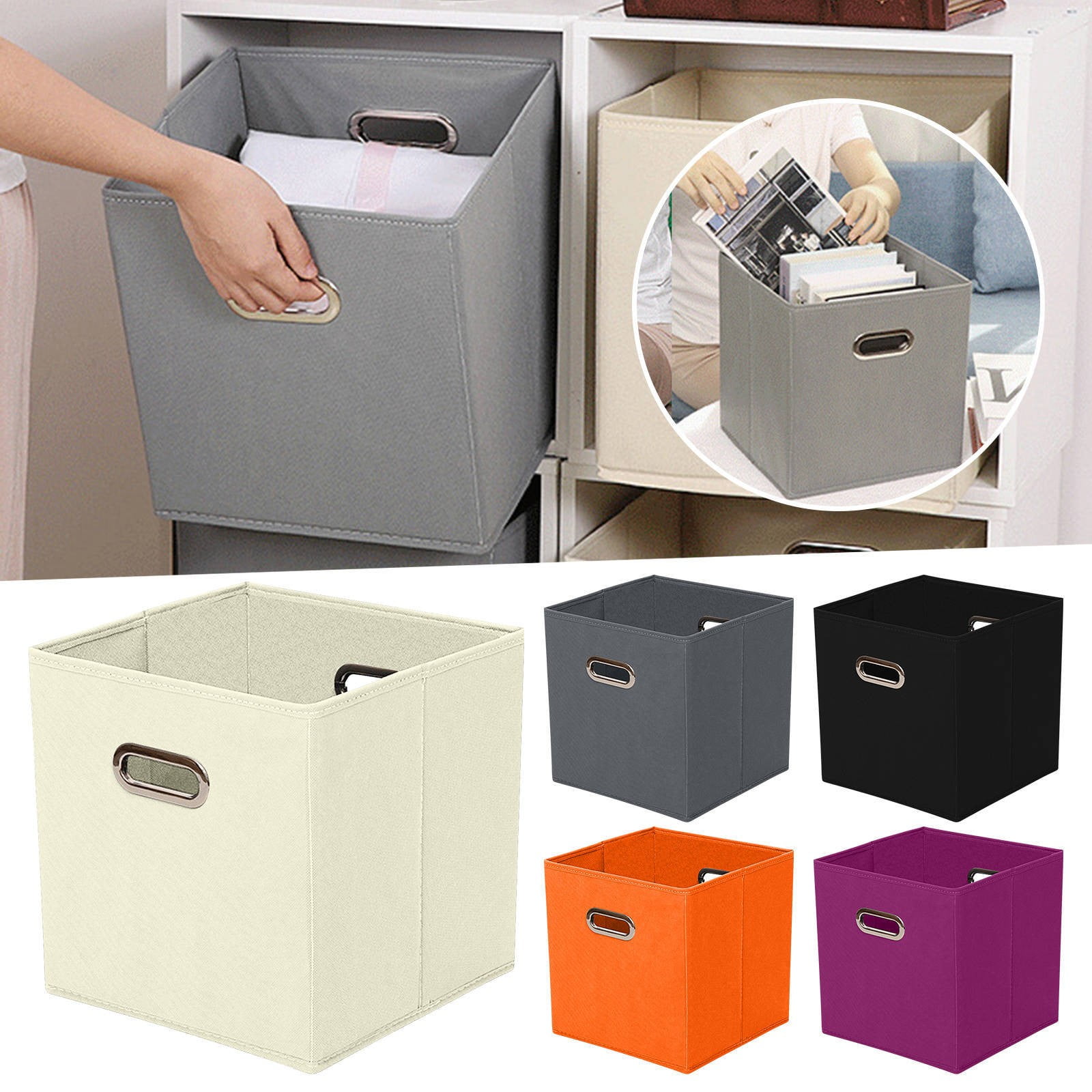 Walmart Outlet! Fabric Cloth Storage Bins, Foldable Storage Cubes Bins ...