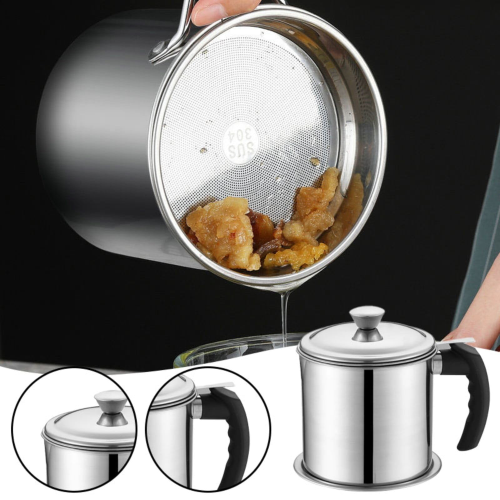 Walmart Pallets! Aminojy Stainless Steel Grease Container with Fine ...