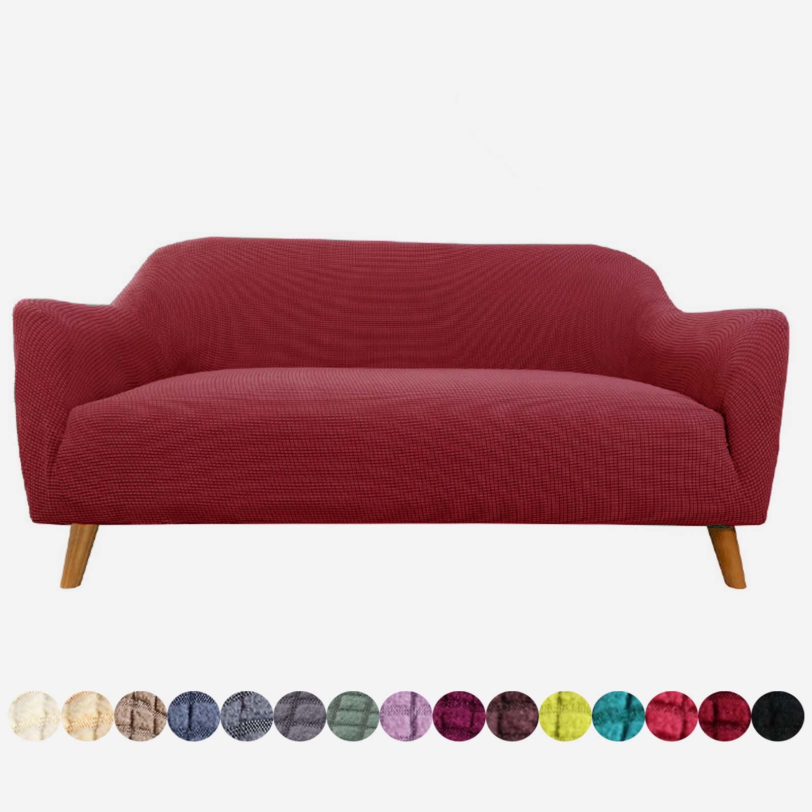 Walmart-Plaid Solid Color Sofa Cover Super Stretch Sofa Cover Furniture ...