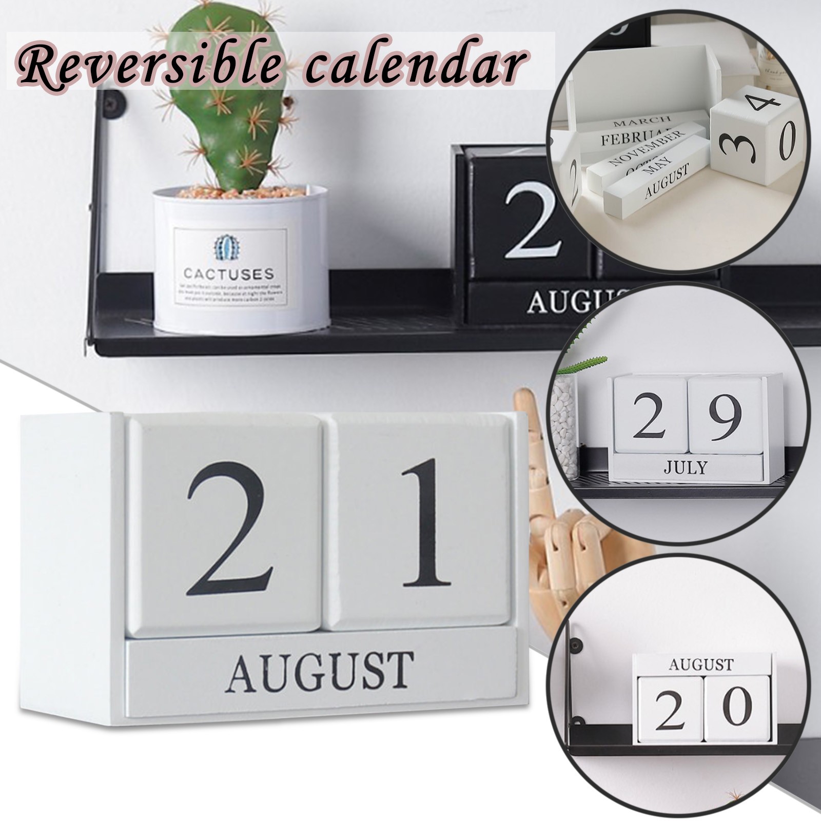 Walmart Savings! Dorm Decor Eguiwyn Vintage Wooden Calendar Desktop ...