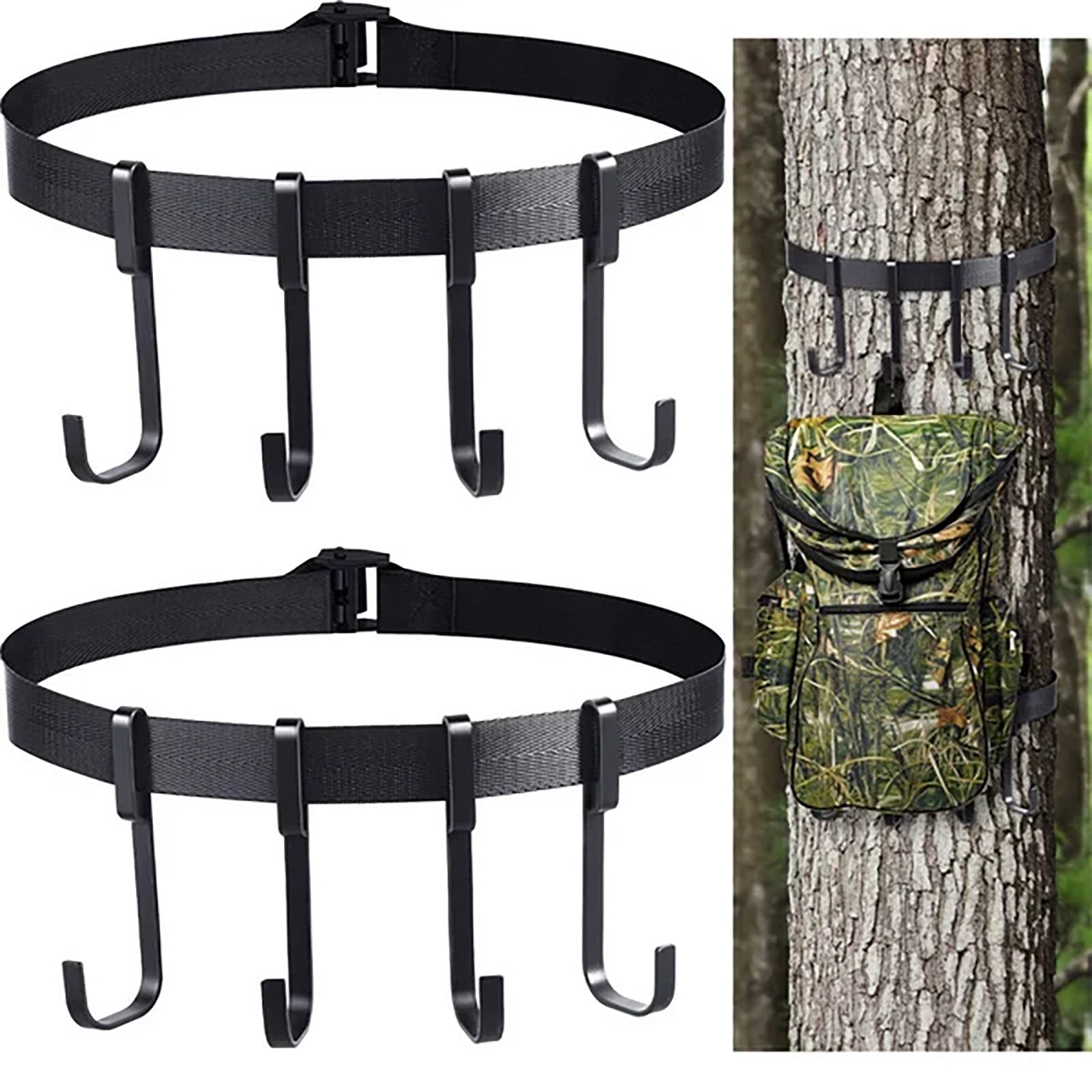 Yxwen 1 Webbing + 4 Hooks Hunting Tree Hook Black Stand on Trees Tree ...