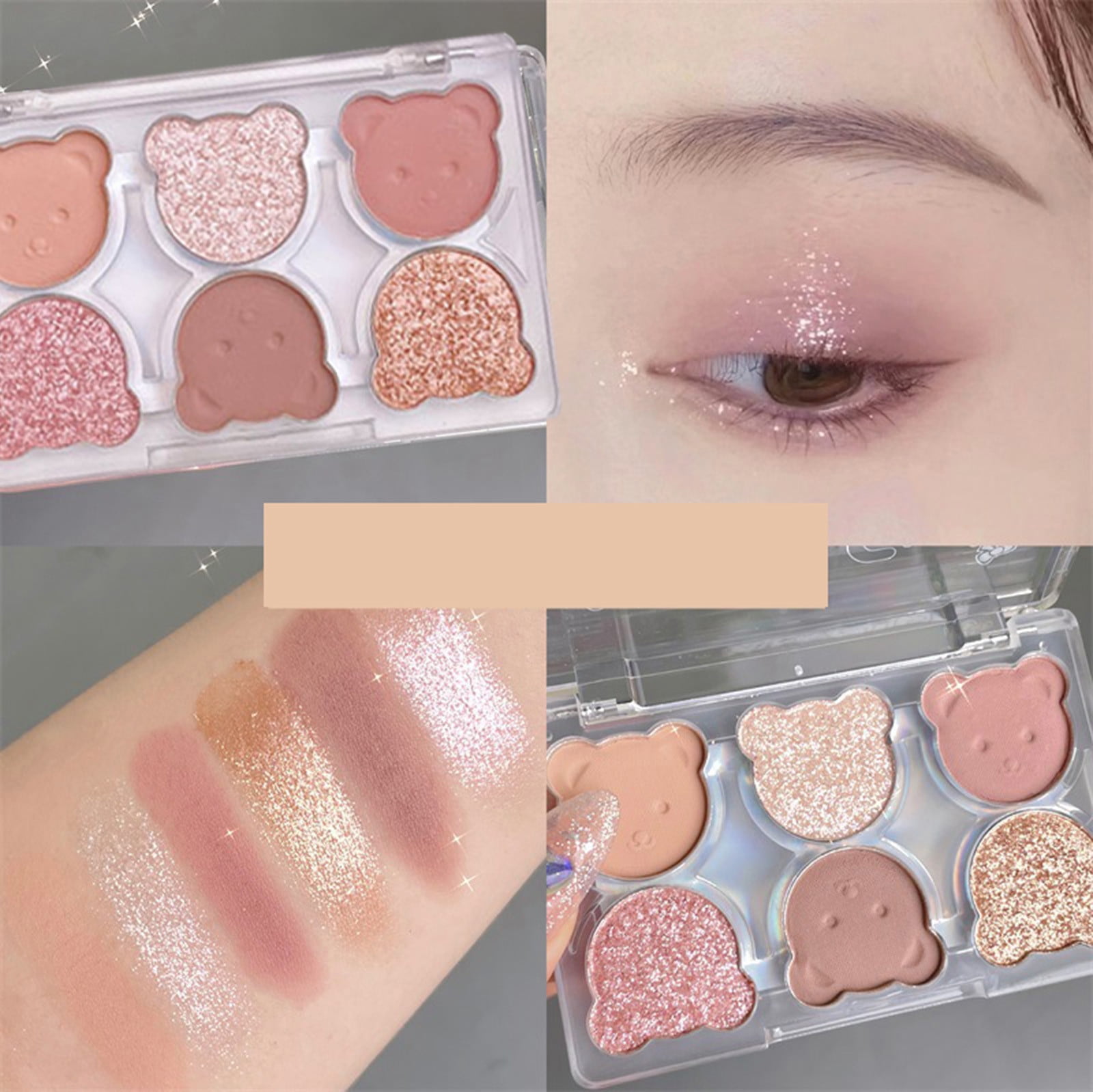 Walmart Week Sales Eyeshadow,Bear Pattern Six Colors Eye Shadow Disc ...