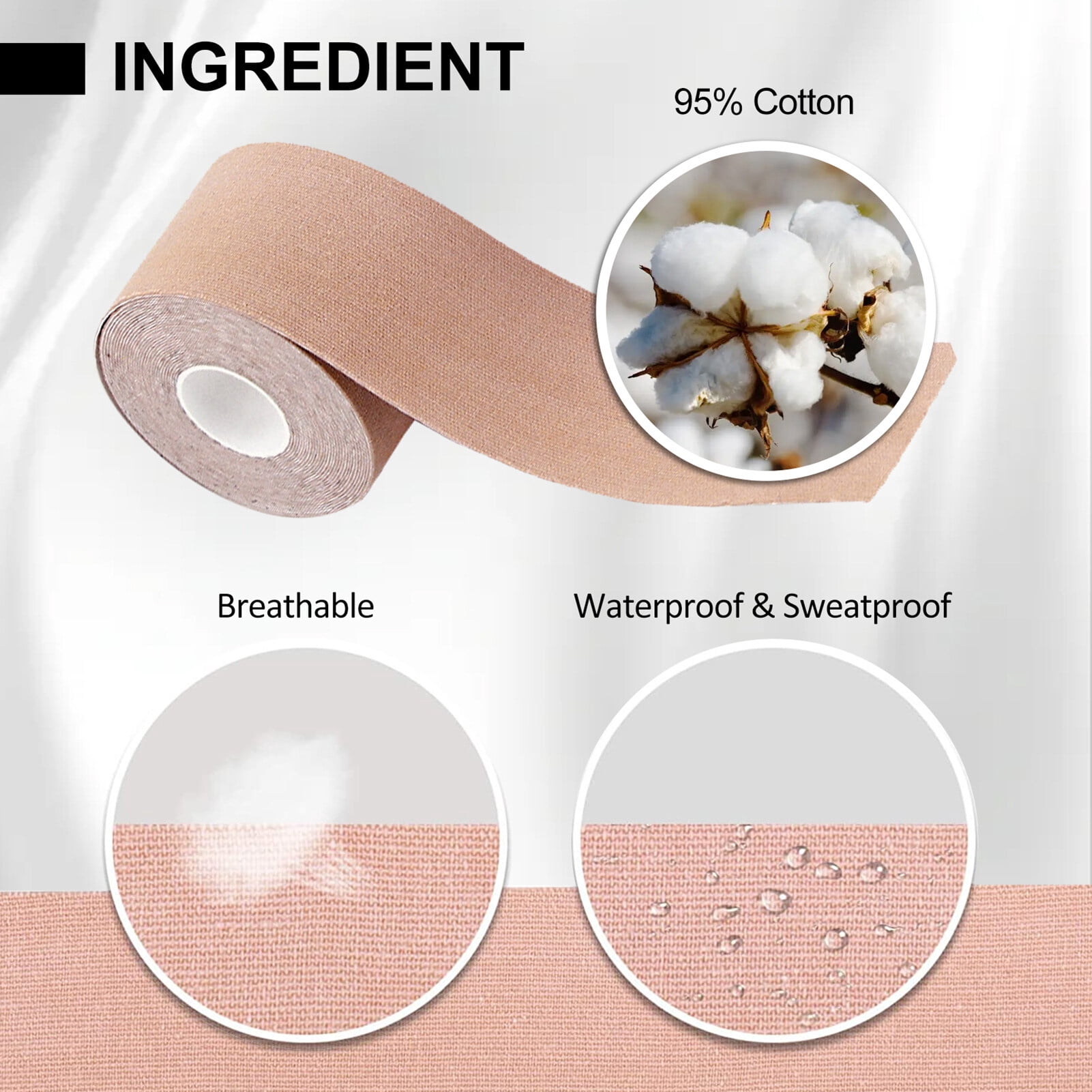 Walmeck 1 Invisible Chest Lift Tape Breathable Waterproof Body Tape ...