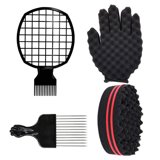 Walmeck Afro Comb Set, Curly Hair Dresser Pack, Dirty Braid, Perm Style ...