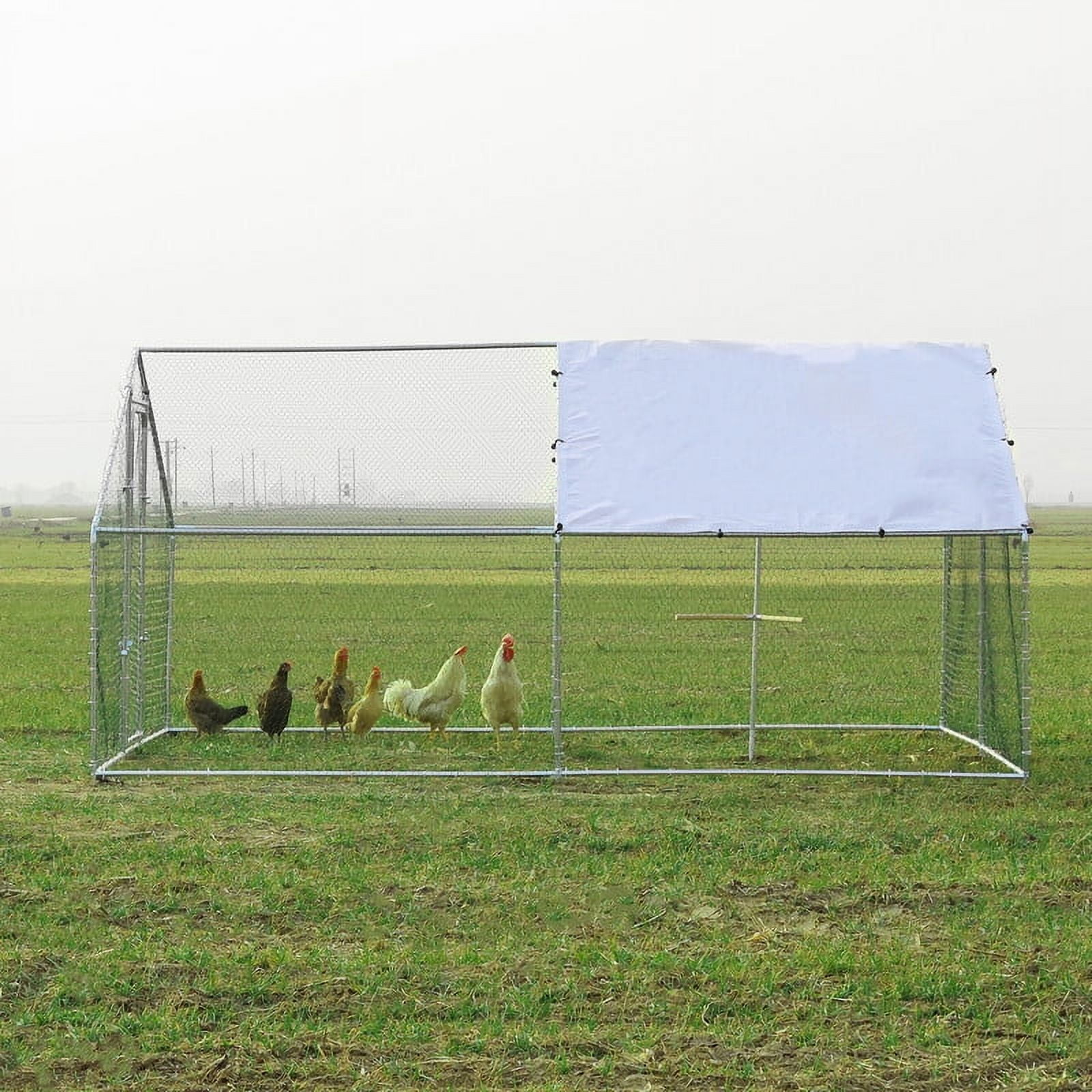 Walnest 13x10ft Large Metal Chicken Coop, Walk-in Chicken Run Coop ...