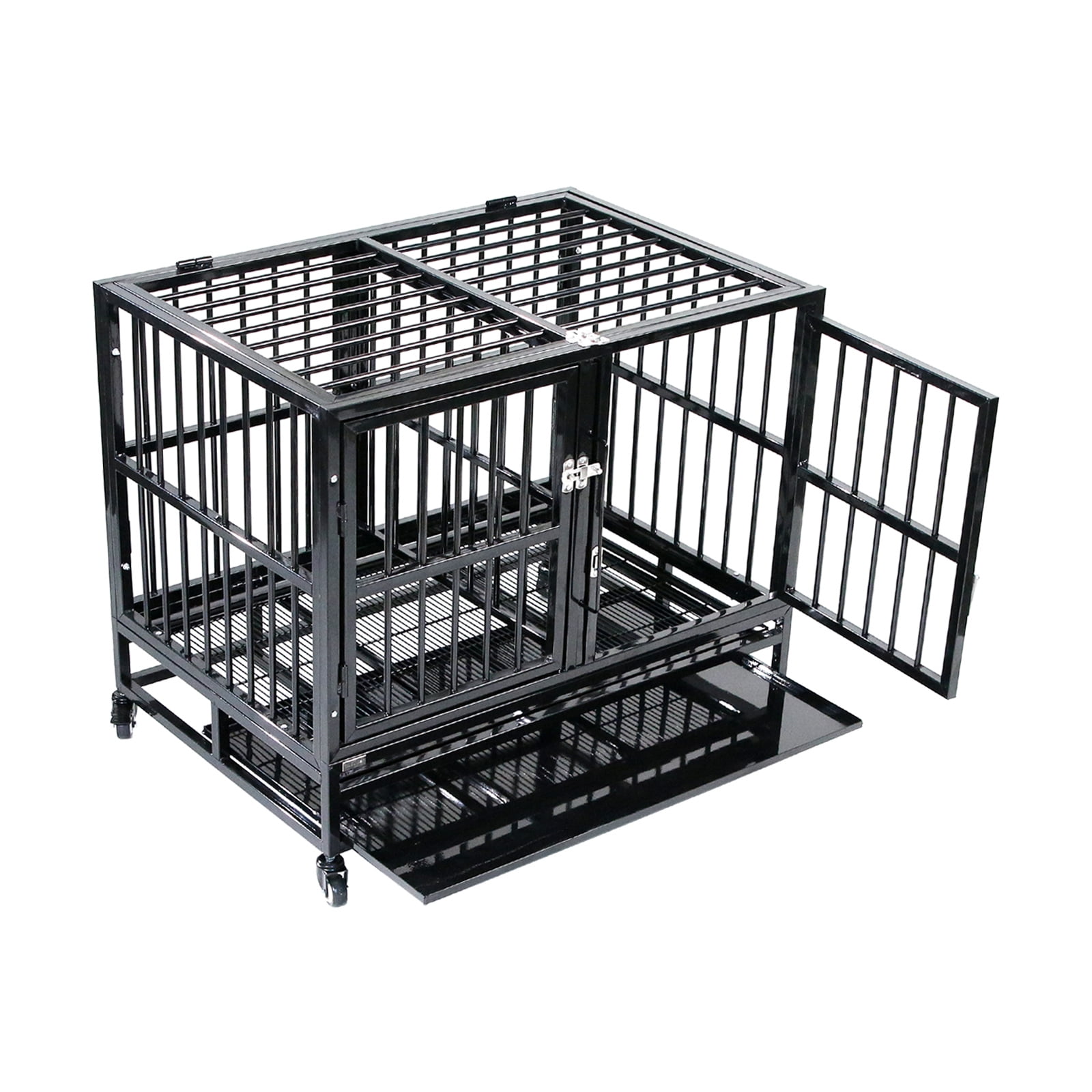 Walnest 36" Dog Crate for Large Dogs Kennel Double Door Design Heavy ...