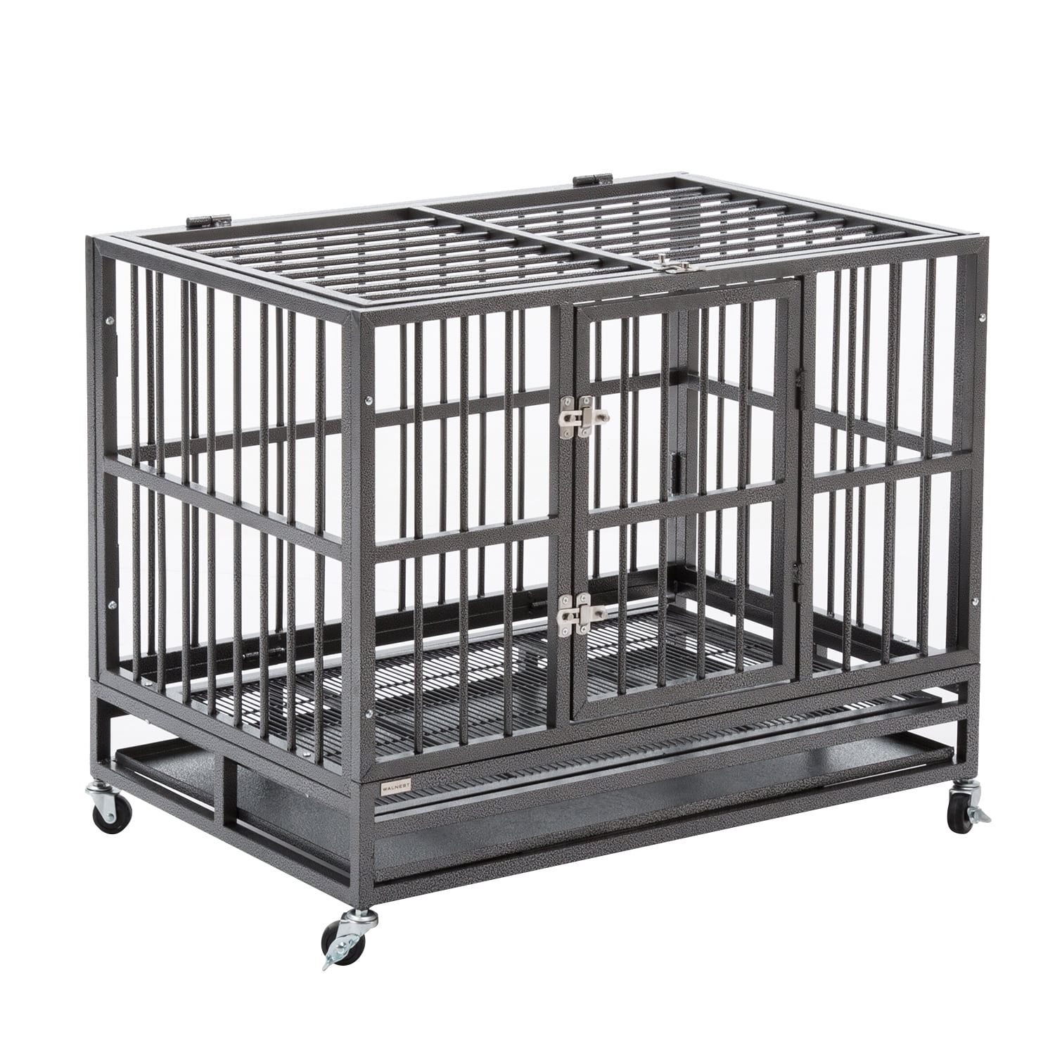 Walnest Heavy Duty Pet Cage, 36"H with Tray, Double Door, and Lockable ...
