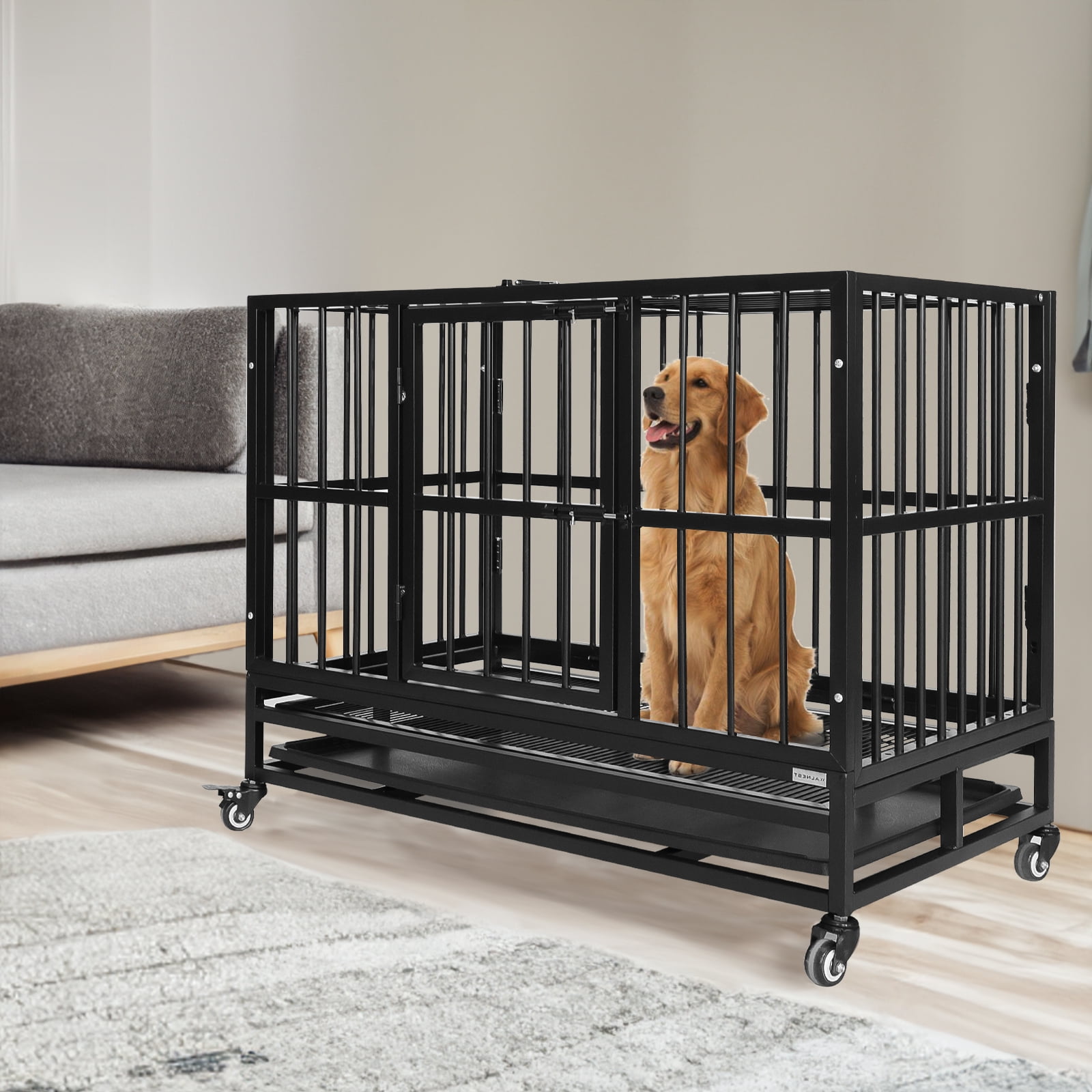 Walnest 36" Medium Heavy Duty Dog Cage Crate Kennel Metal Pet Playpen ...