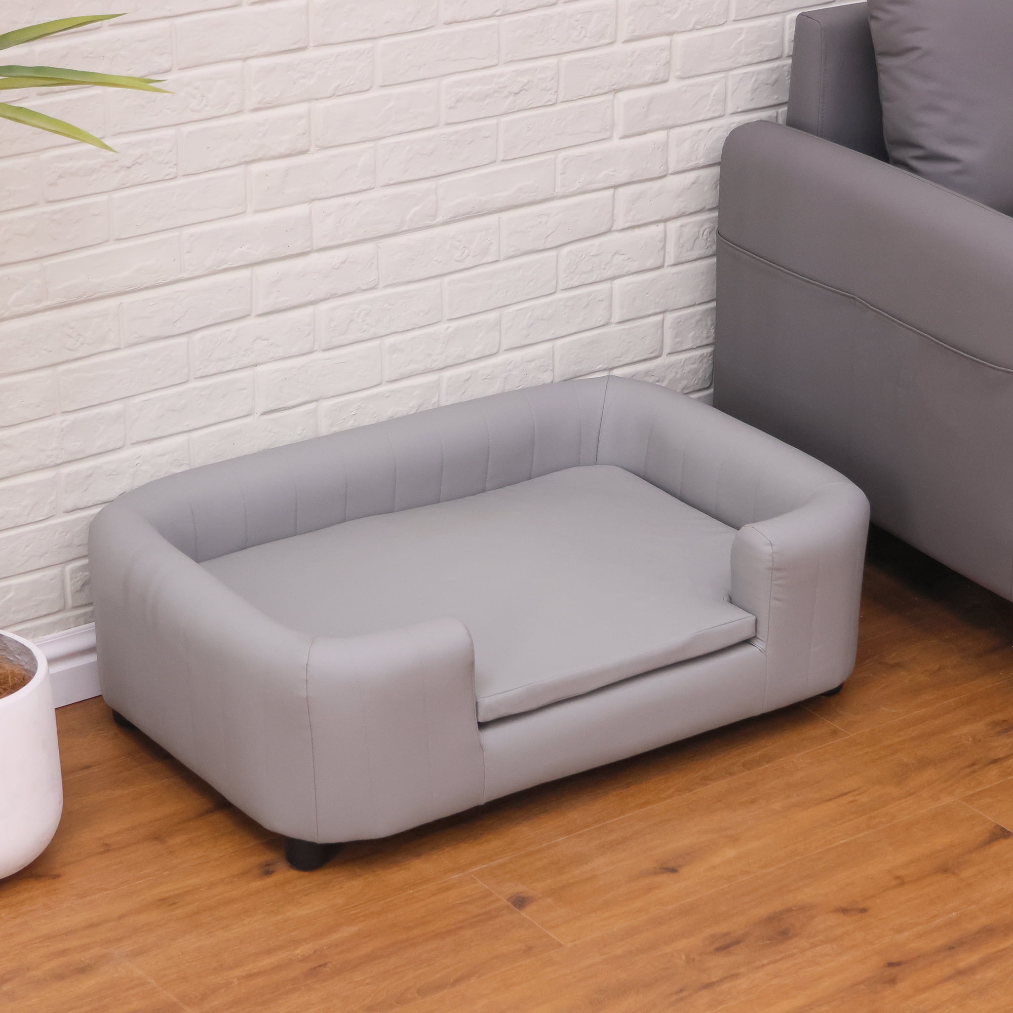 Walnest (36in) Large Pet Sofa Highly Padded Pet Cushion Indoor Gray Pet ...
