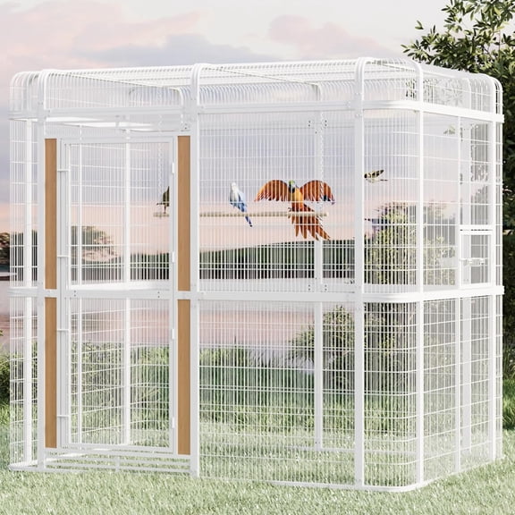 Walnest Extra Large Walk-in Bird Cage,Heavy Duty Outdoor Bird Aviary ...