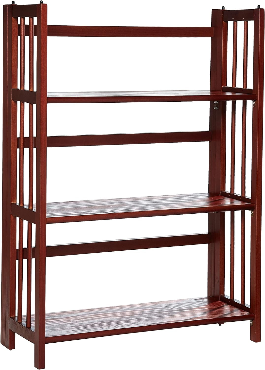 Walnut 3-Shelf Folding Stackable Bookcase (27.5" Wide) - Walmart.com