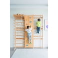 Walnut 9-in-1 Swedish Ladder Wall Gym | Indoor Wooden Climber Activity ...