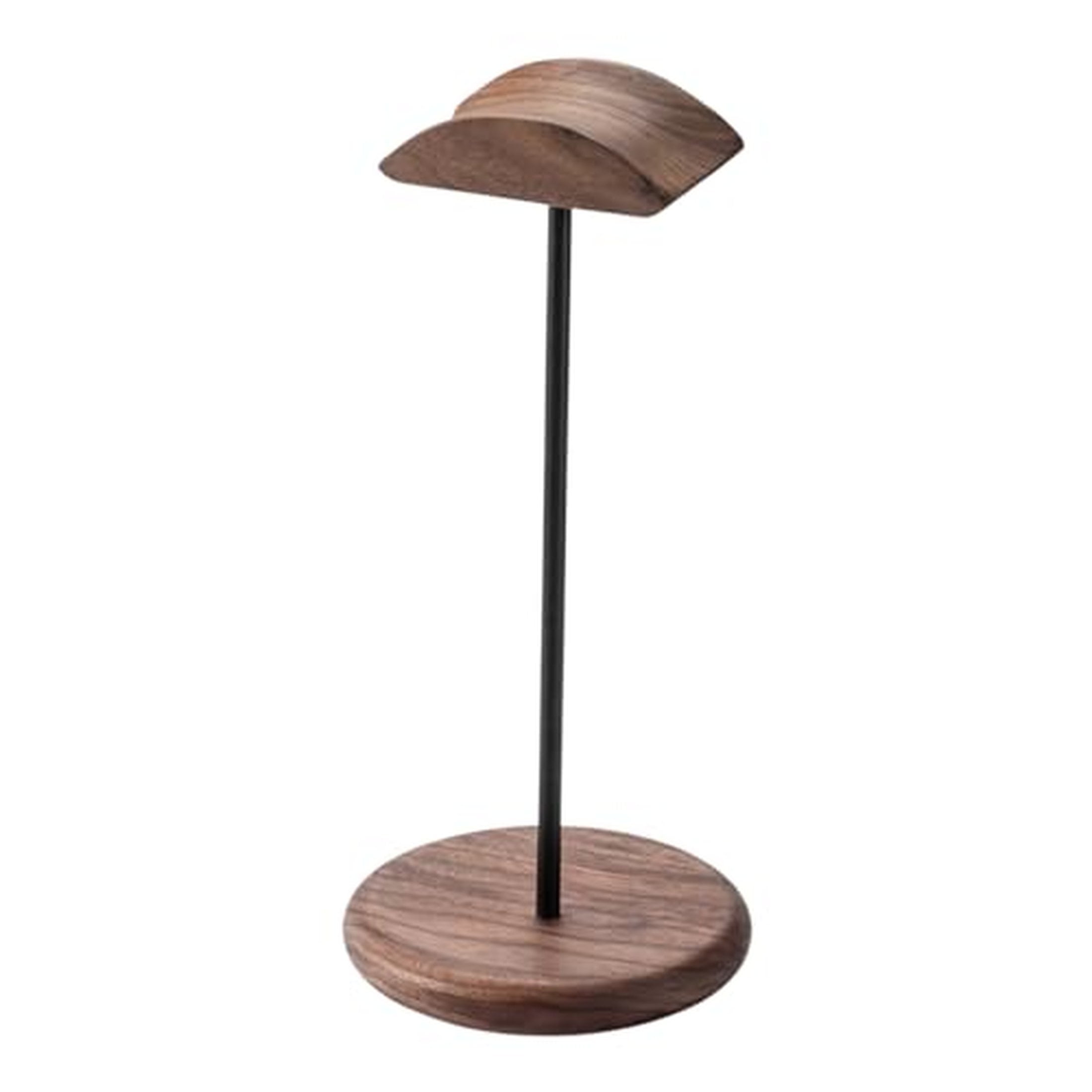 Walnut Aluminum Headset Stand with Anti-Slip Pad and Storage Base ...