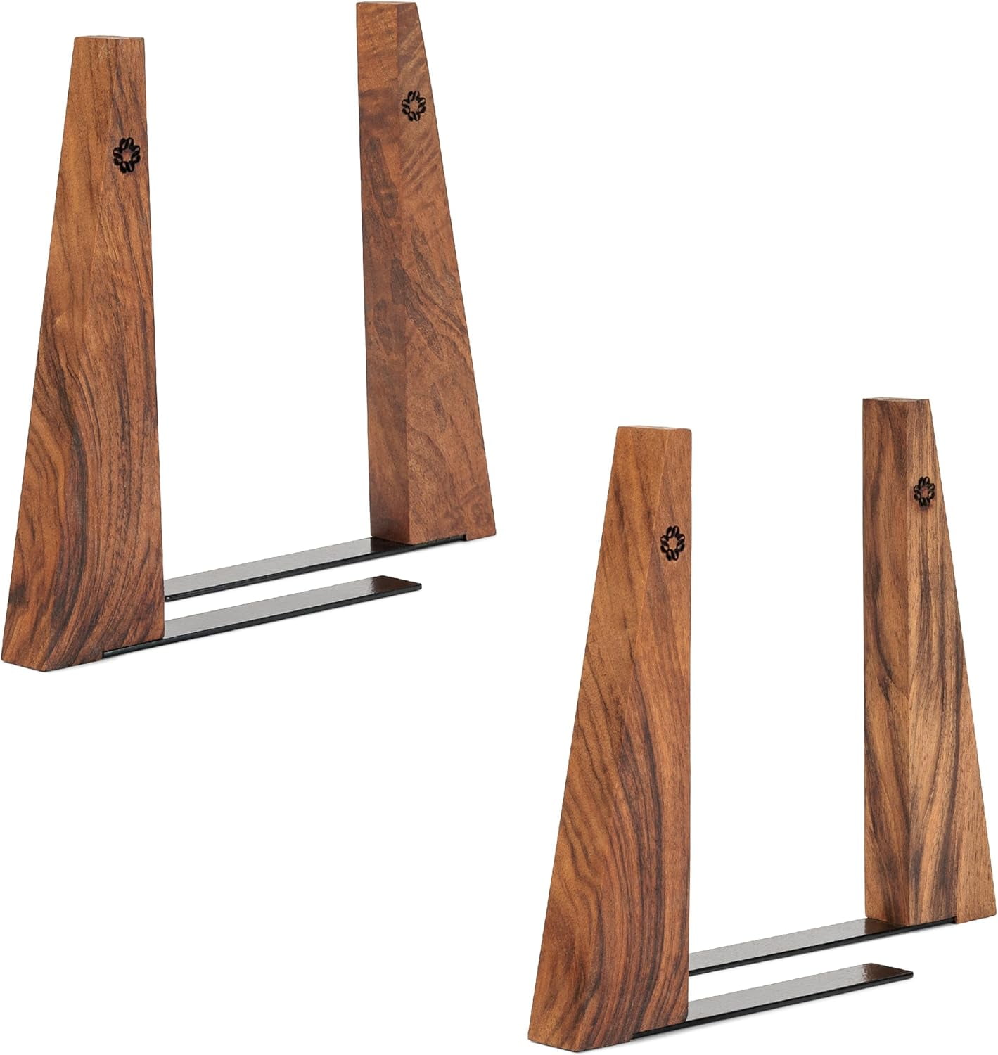Walnut Bookends for Shelves | Wooden Book Ends for Shelves | Sturdy ...