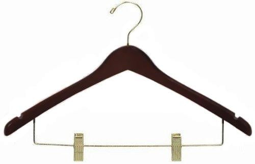 Walnut & Brass Contoured Combination Hanger - Walmart.com