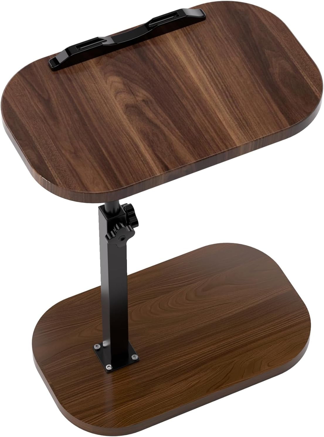 Walnut Brown Couch Table-360°Swivel TV Tray Table, Height Adjustable TV ...