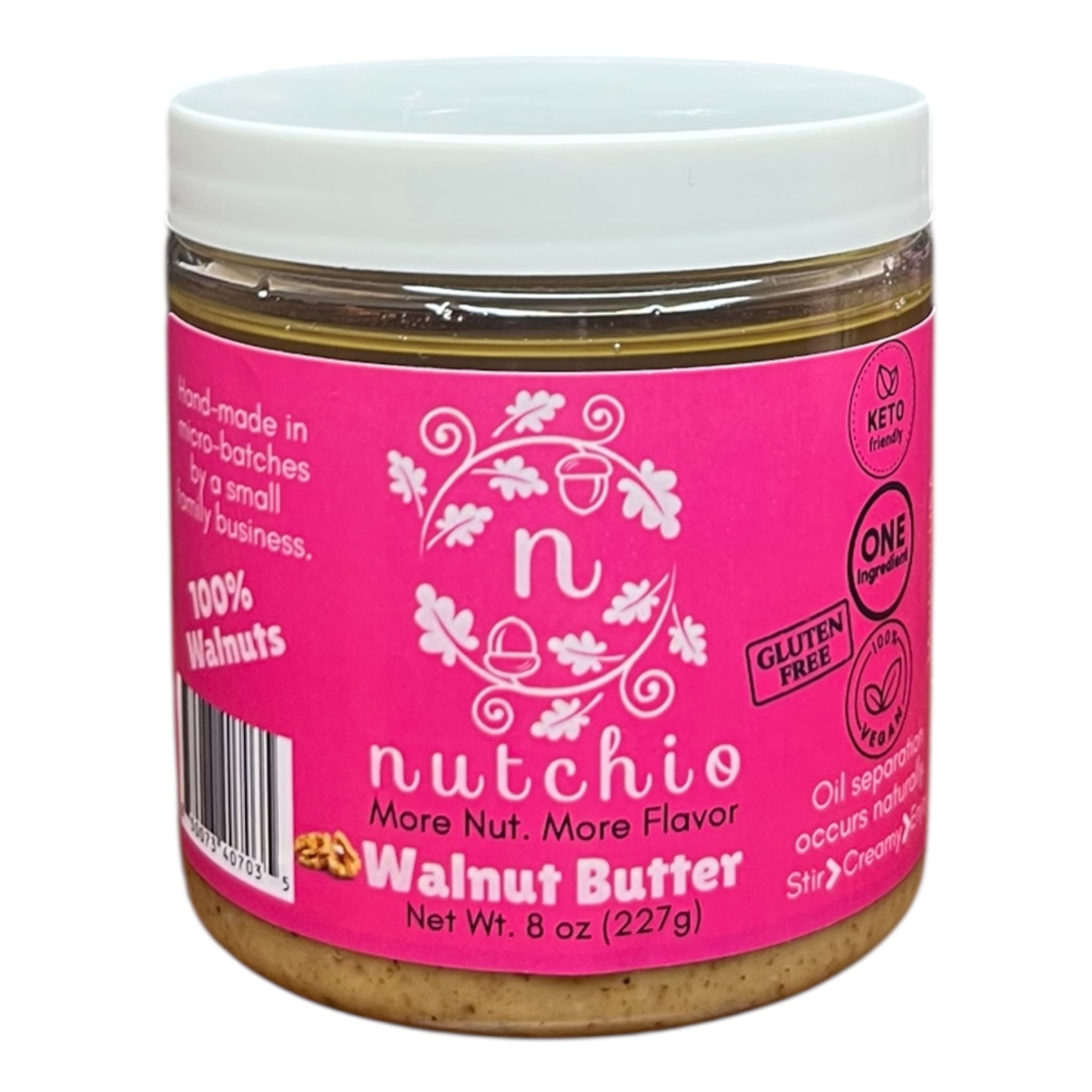Nutchio Walnut Butter, 100% Walnuts, 8 oz - Walmart.com
