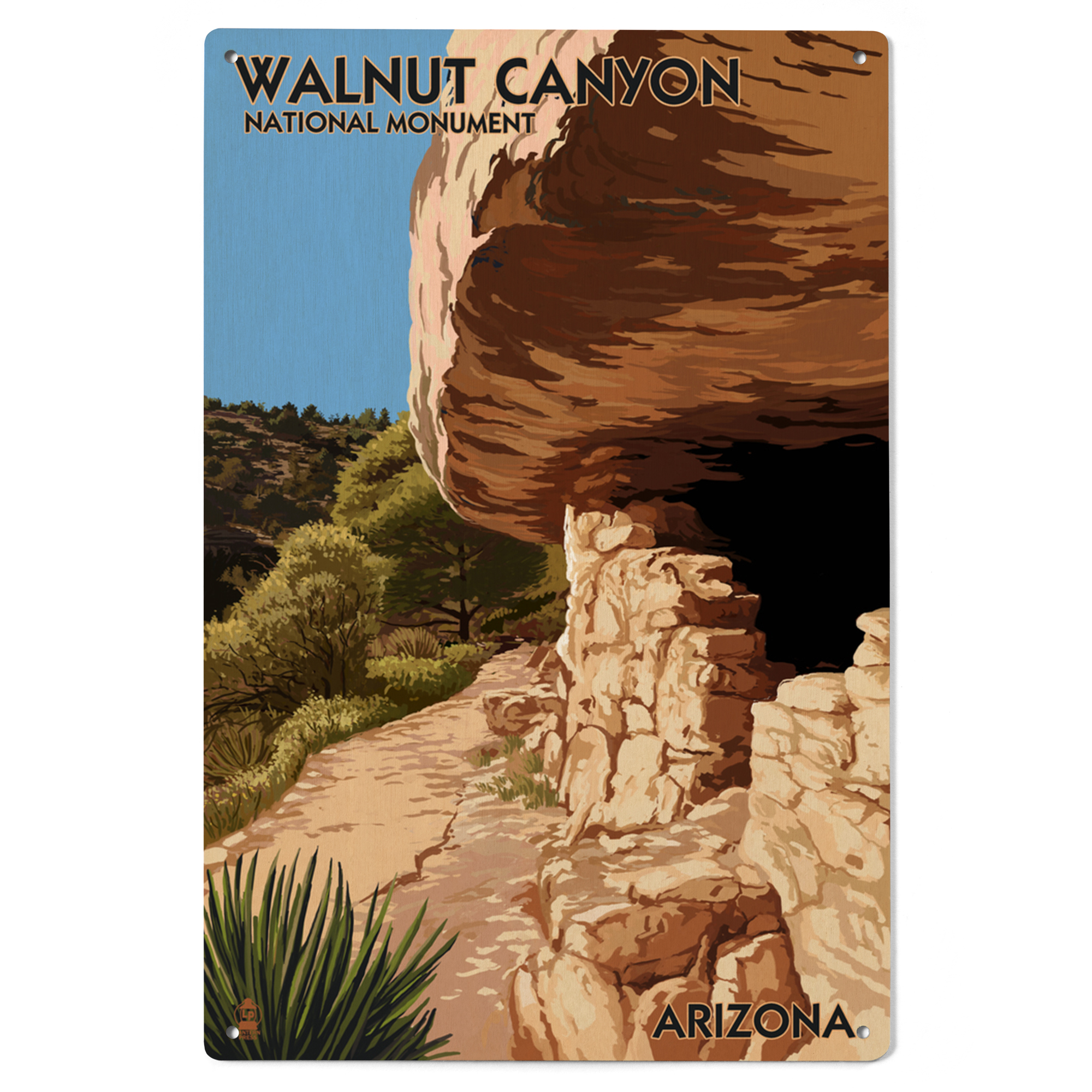 Walnut Canyon National Monument, Arizona Birch Wood Wall Sign (6x9 ...