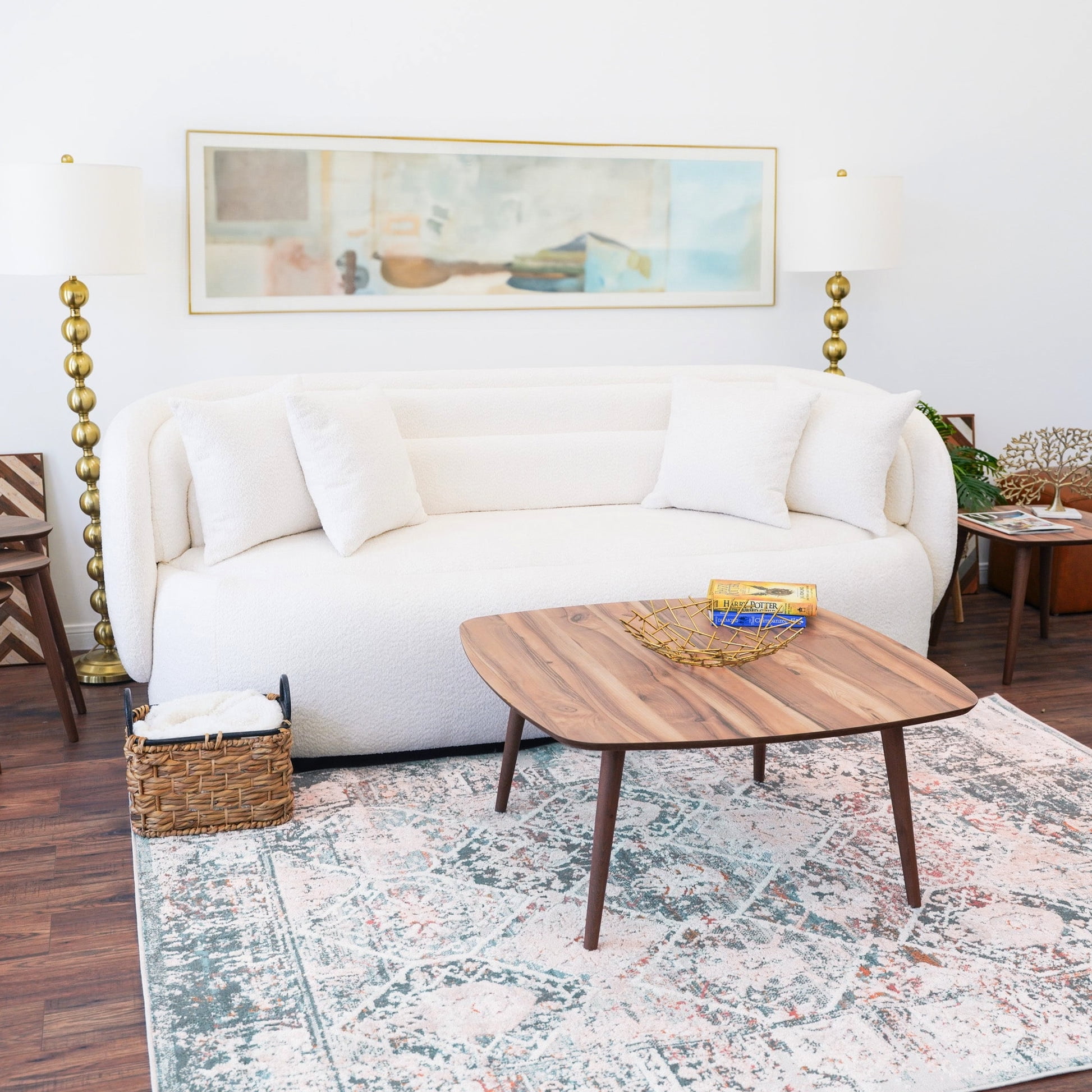 Walnut Center Table - Clean Lines & Modern Design, Solid Wood, 34.64 In ...