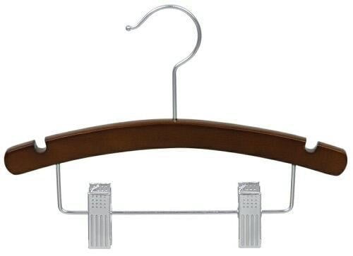 Walnut & Chrome 12" Children's Wooden Suit Hanger - Walmart.com