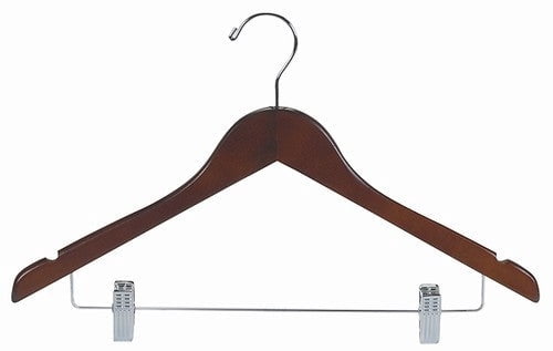 Walnut & Chrome Flat Combination Hanger - Walmart.com