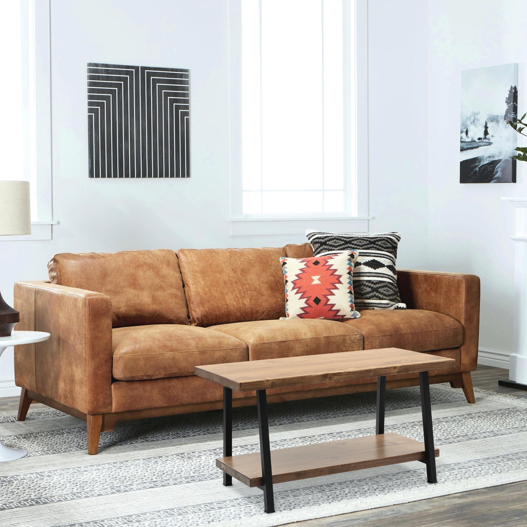 Walnut Color Solid Wood / Living Room Setting / 39 - inch Table with ...