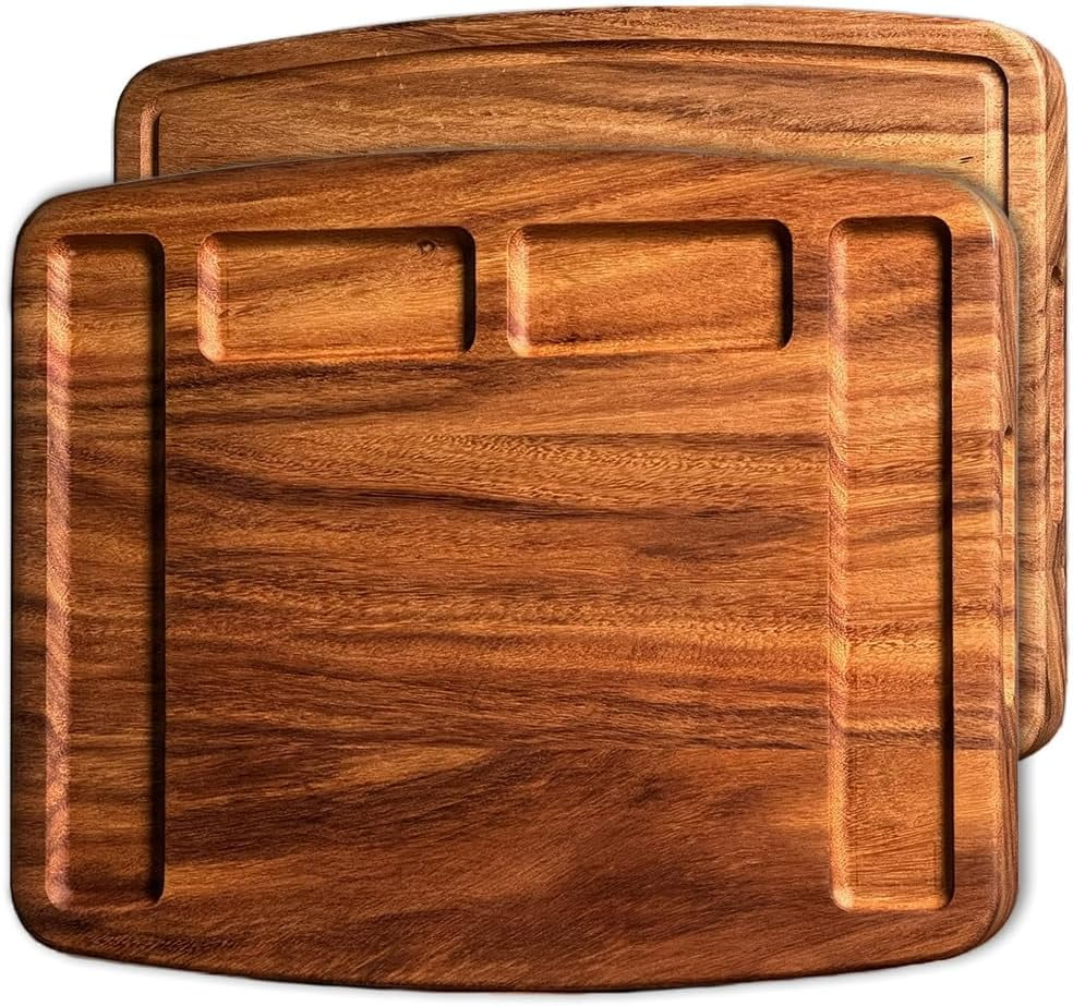 Walnut Cutting Board with Compartments 17x13x1.6 Inch, Thicken Walnut ...