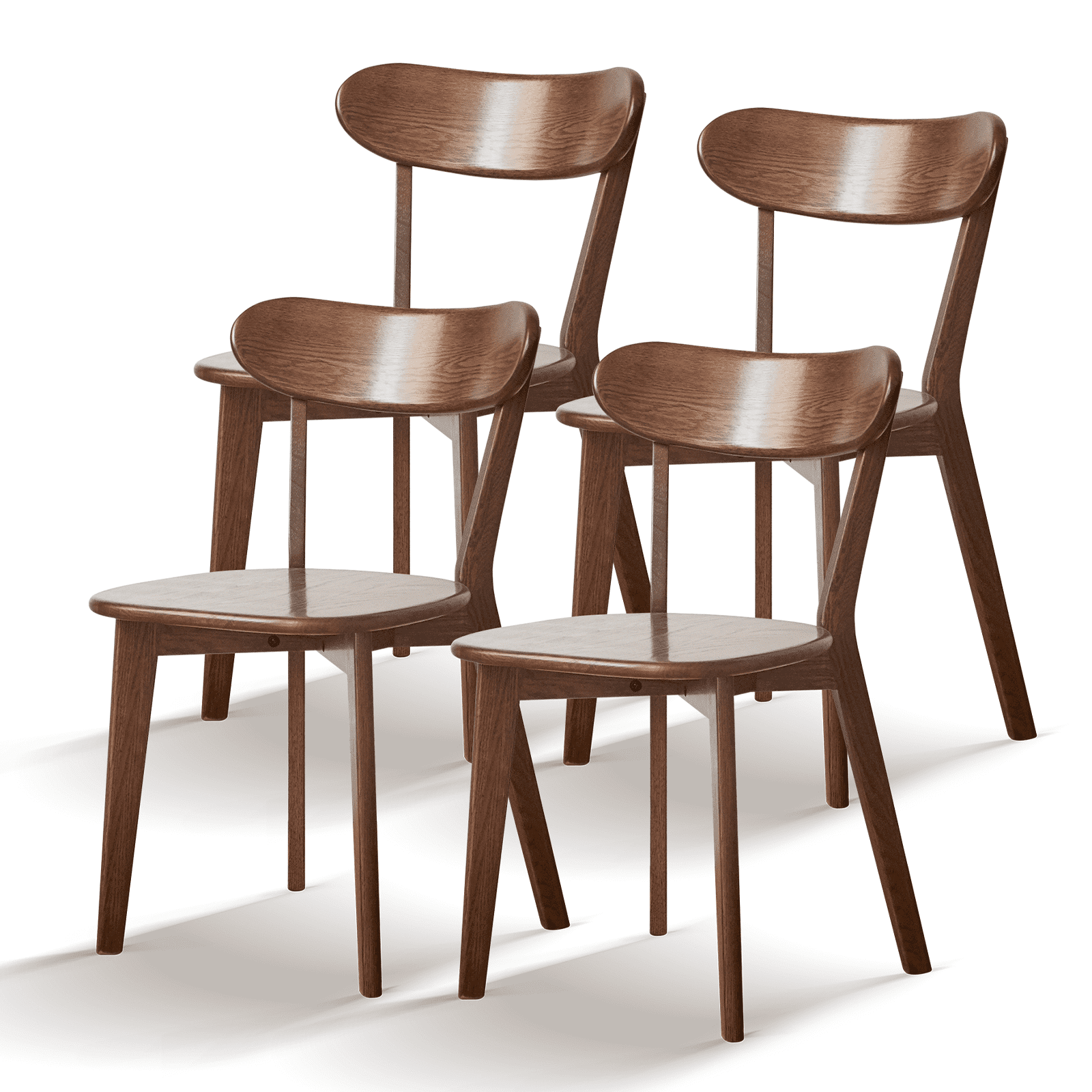 Walnut Dining Chairs,Solid Wood Dining Chairs Set of 4 for Kitchen ...