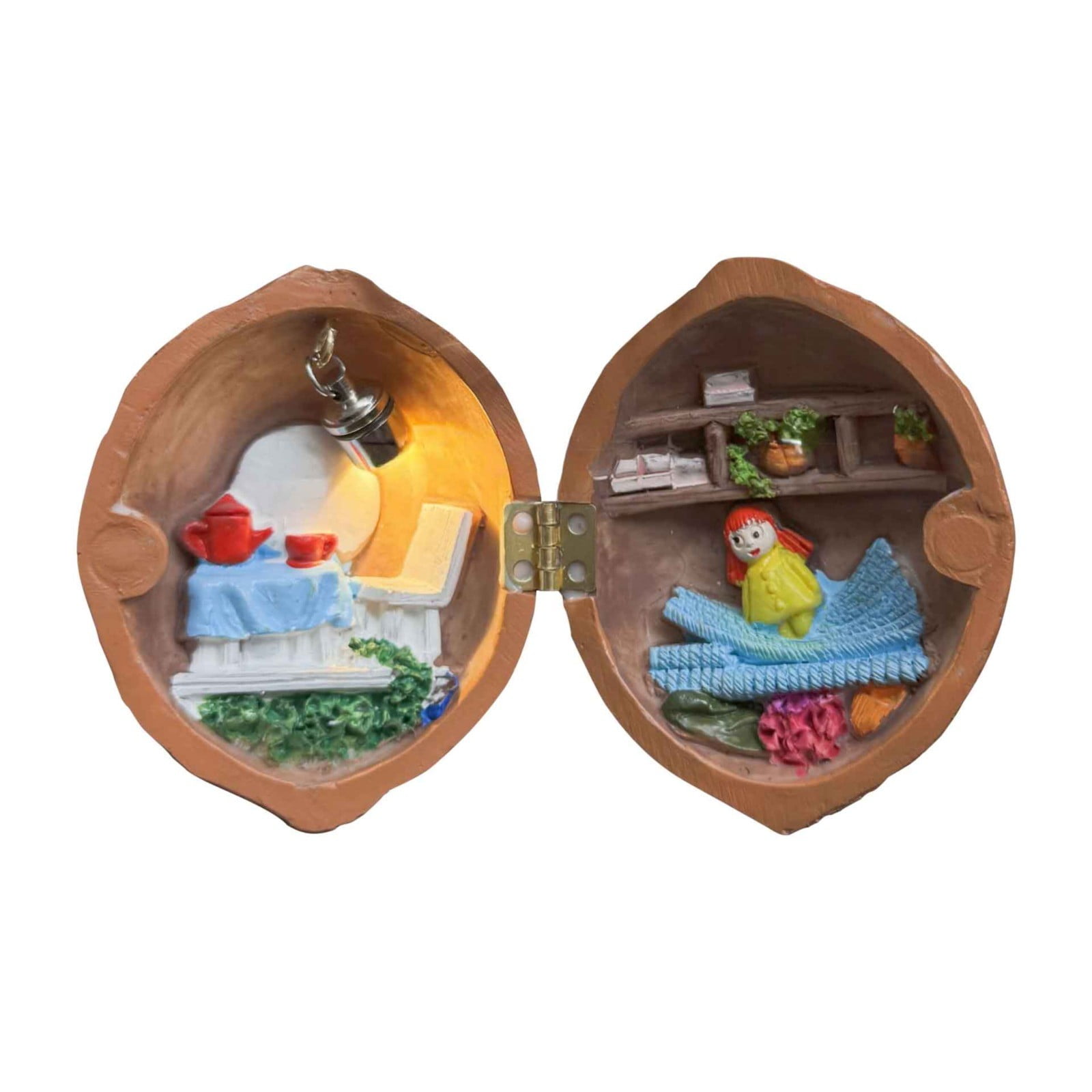 Walnut Doll House Walnut For Crafts Mini Bookstore Tiny World Inside ...