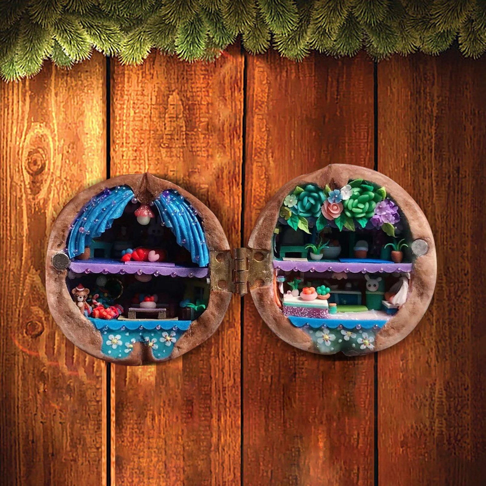 Walnut Doll Mini Handmade Walnut Doll Tiny World Inside Walnuts Walnut ...