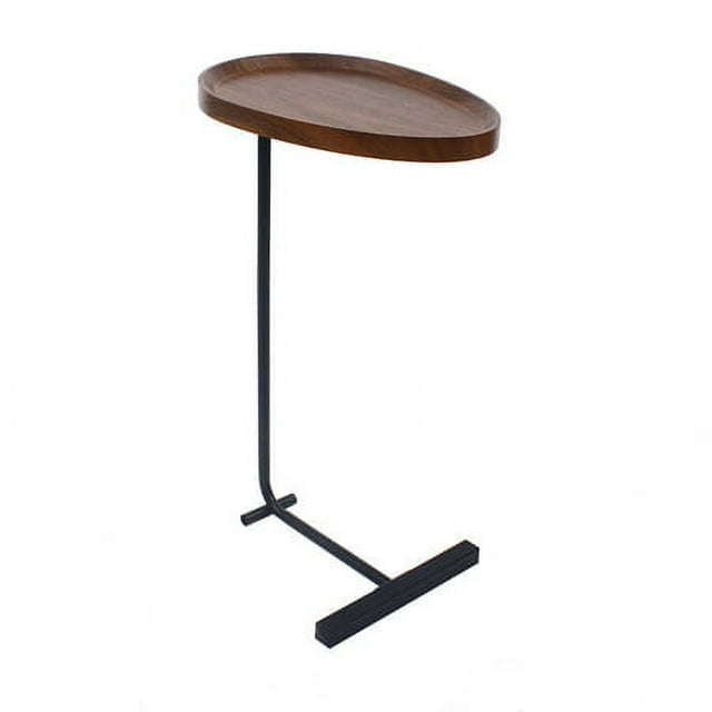 Walnut End Table Modern Small Side Coffee Table Round Home Bed Sofa ...
