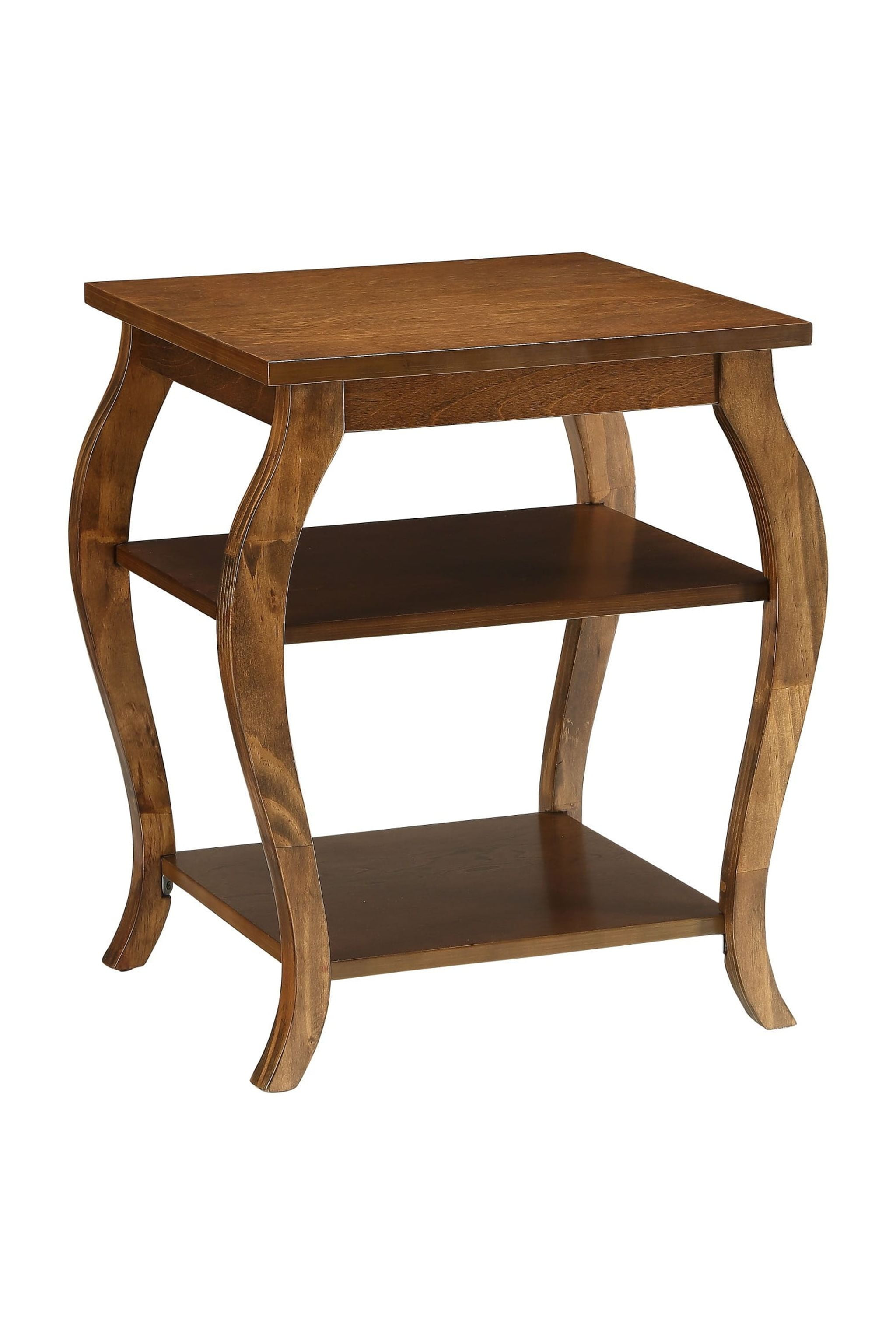 Walnut Finish Bow Leg Square End Table - Walmart.com