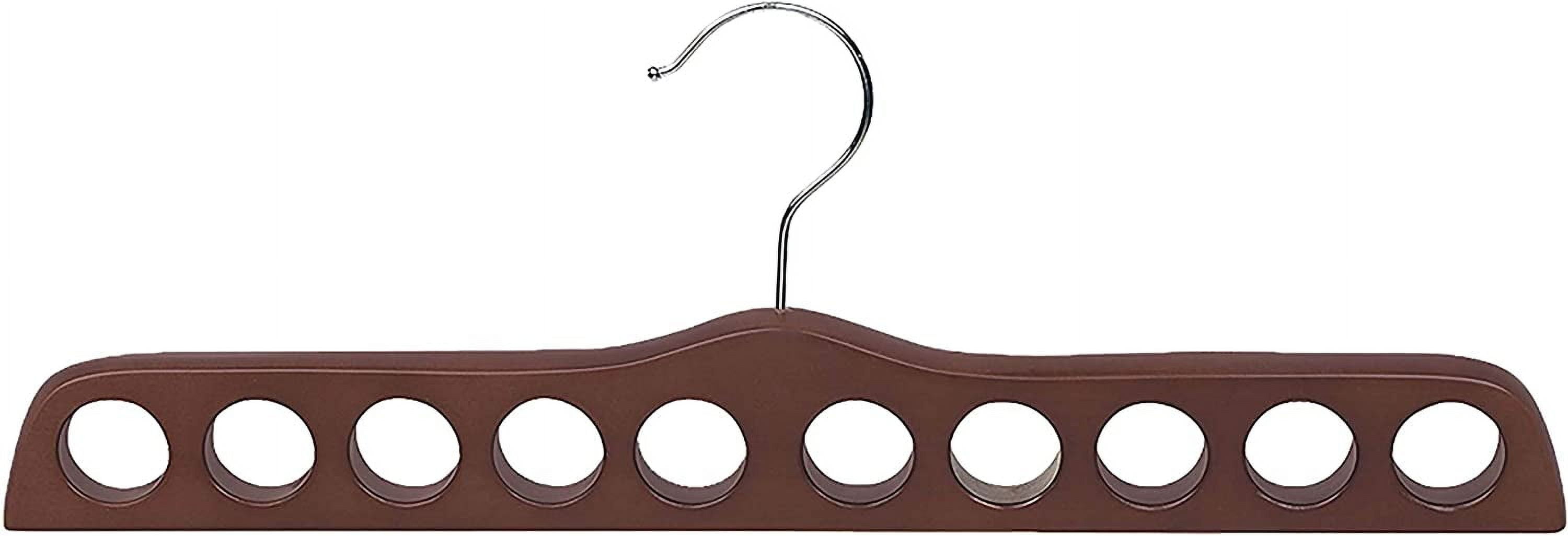 Walnut Finish Wood Scarf Hanger with 10 Holes and Chrome Hardware in 17 ...