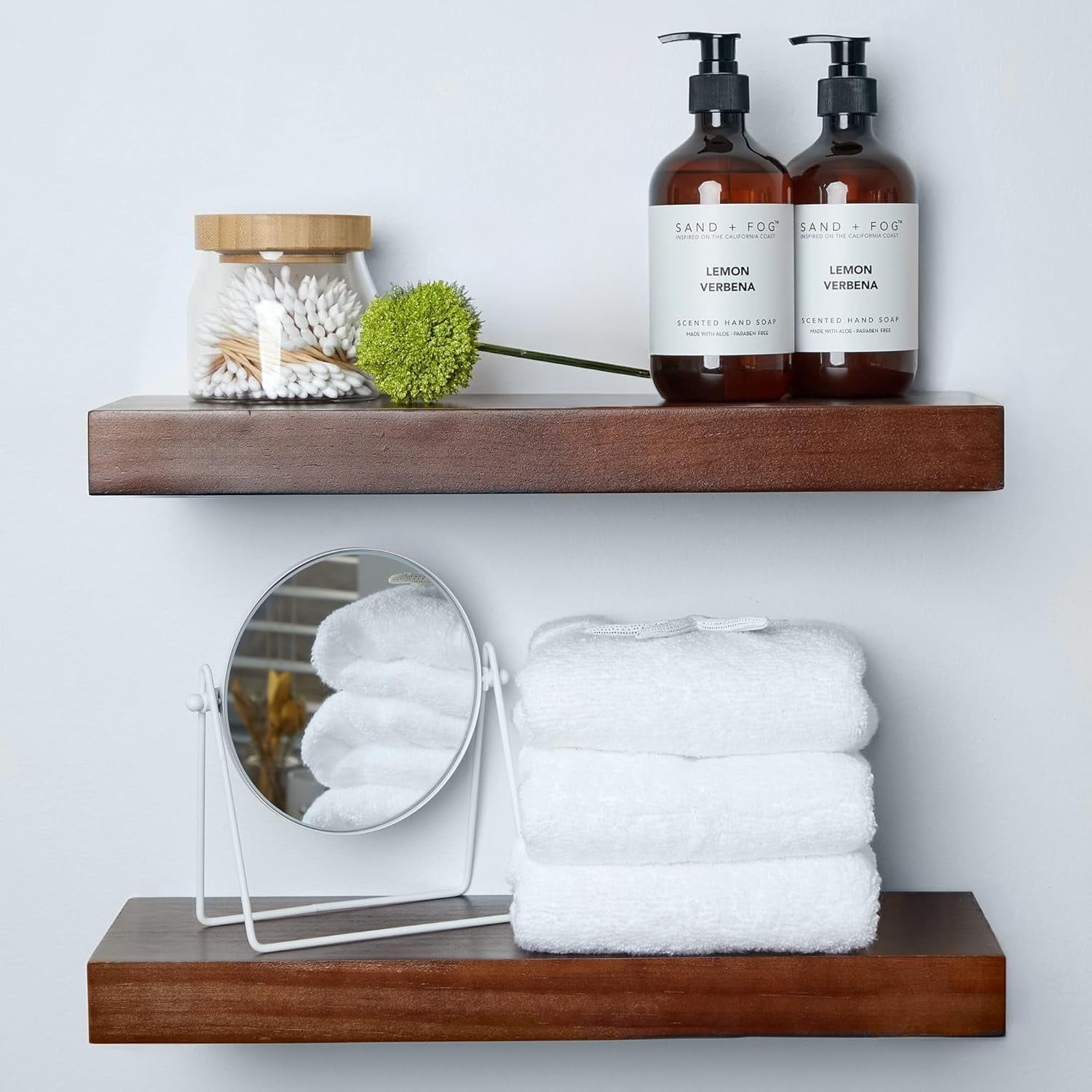 Walnut Floating Shelves for Wall, Premium Solid Wood Shelf, Walnut ...