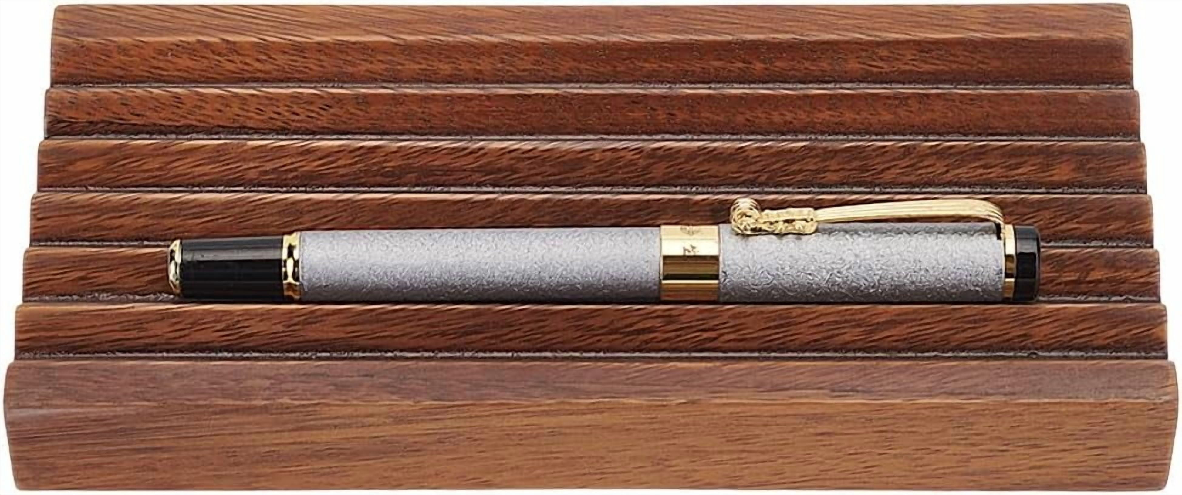 Walnut Horizontal Pen Holder Rectangle Pen Holder Wooden Desk Organizer ...