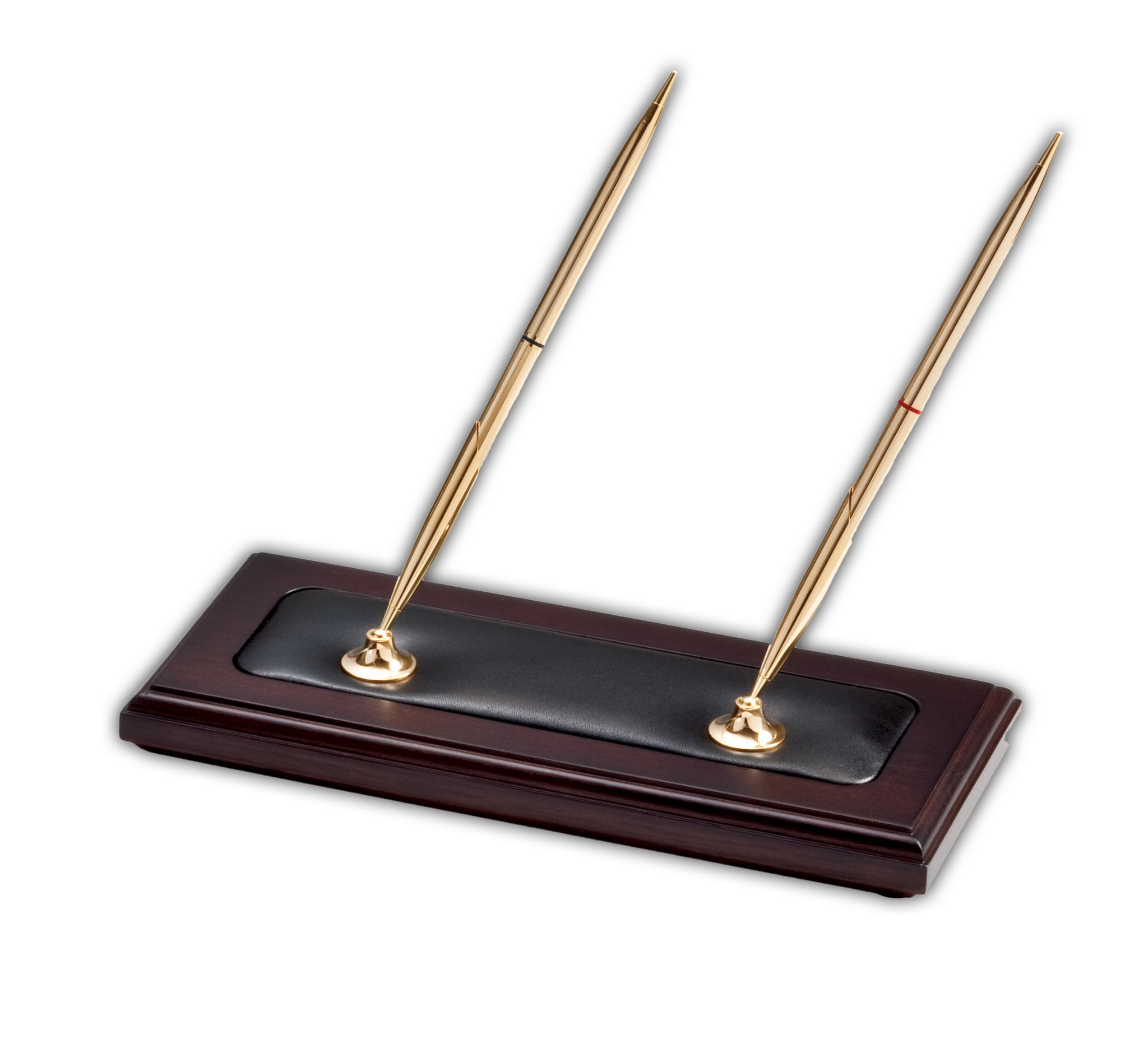 Walnut & Leather Pen Stand - Walmart.com