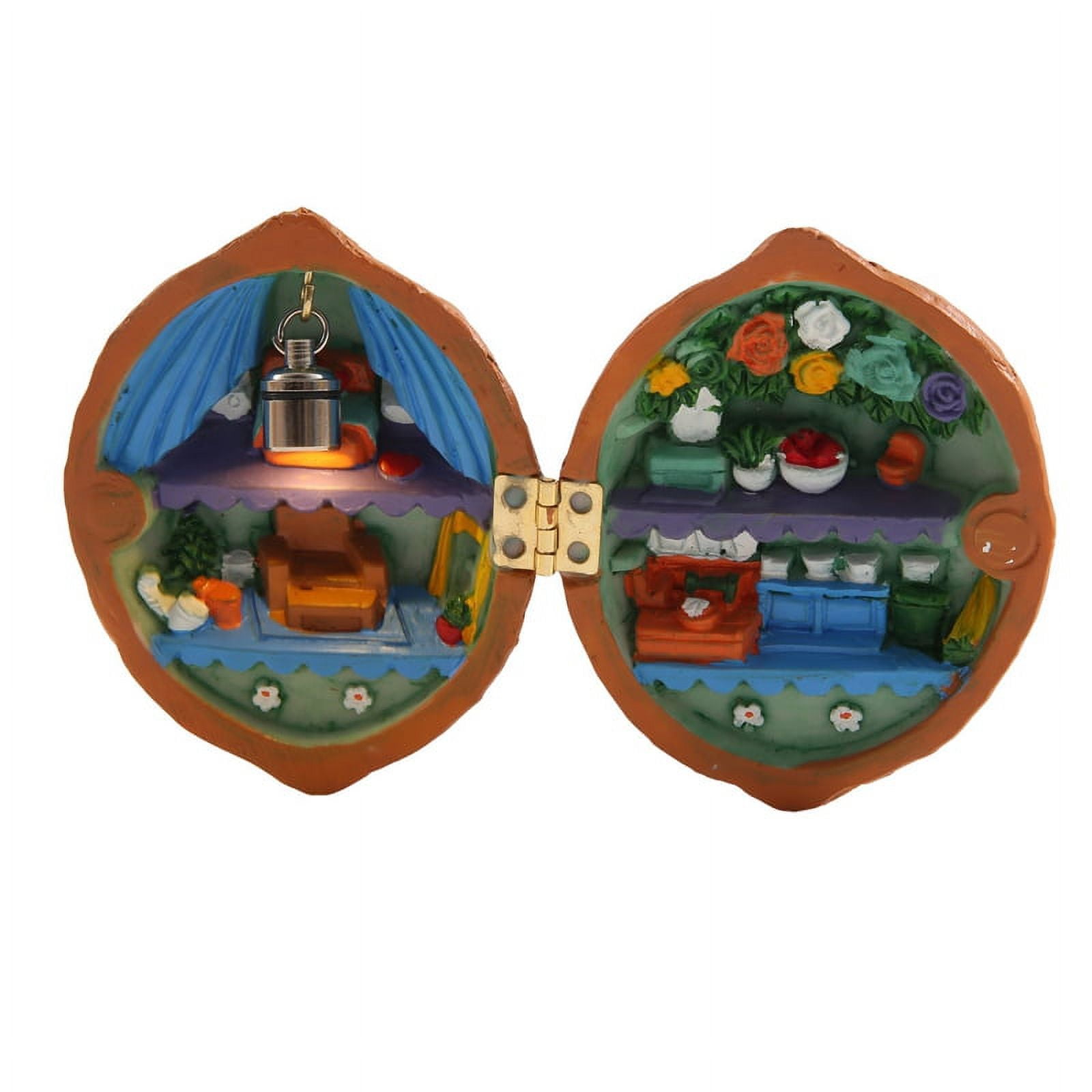 Walnut , Library,Handmade Walnut Doll House, Resin Nut Secret 3D Scene ...