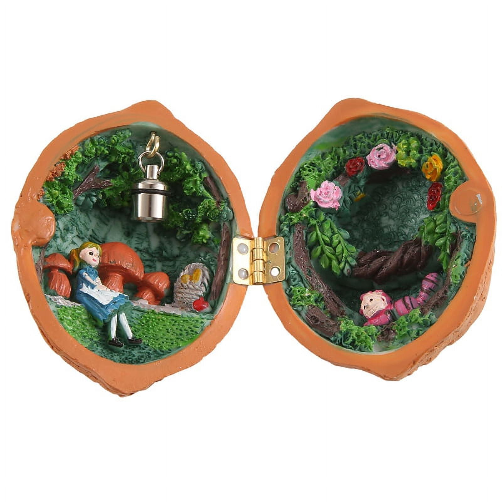 Walnut , Library,Handmade Walnut Doll House, Resin Nut Secret 3D Scene ...