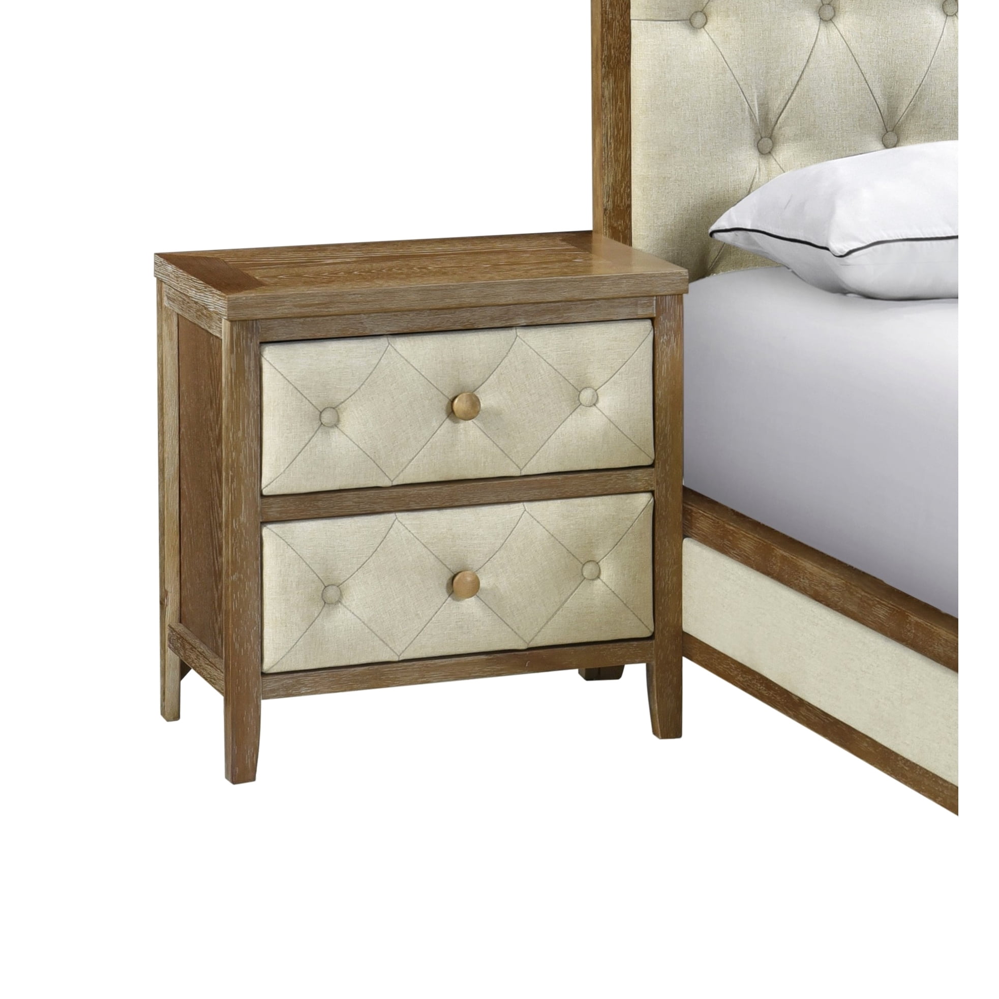 Walnut Nightstand With Functional Drawers For Bedroom Space Modern ...