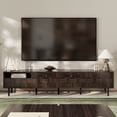 Walnut Particle Board TV Stand - 78.70 in for 65+ Inch TVs ...