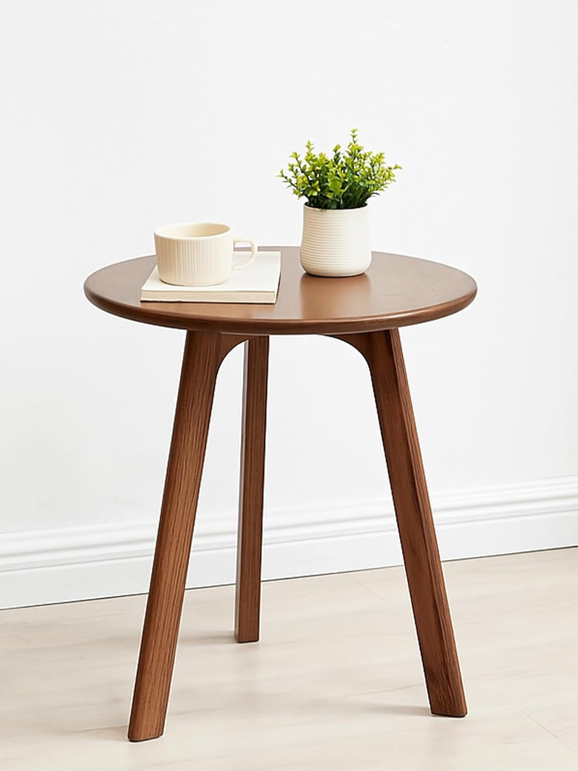 Walnut Round Side Table,Solid Wood End Table - FAS-Grade North American ...