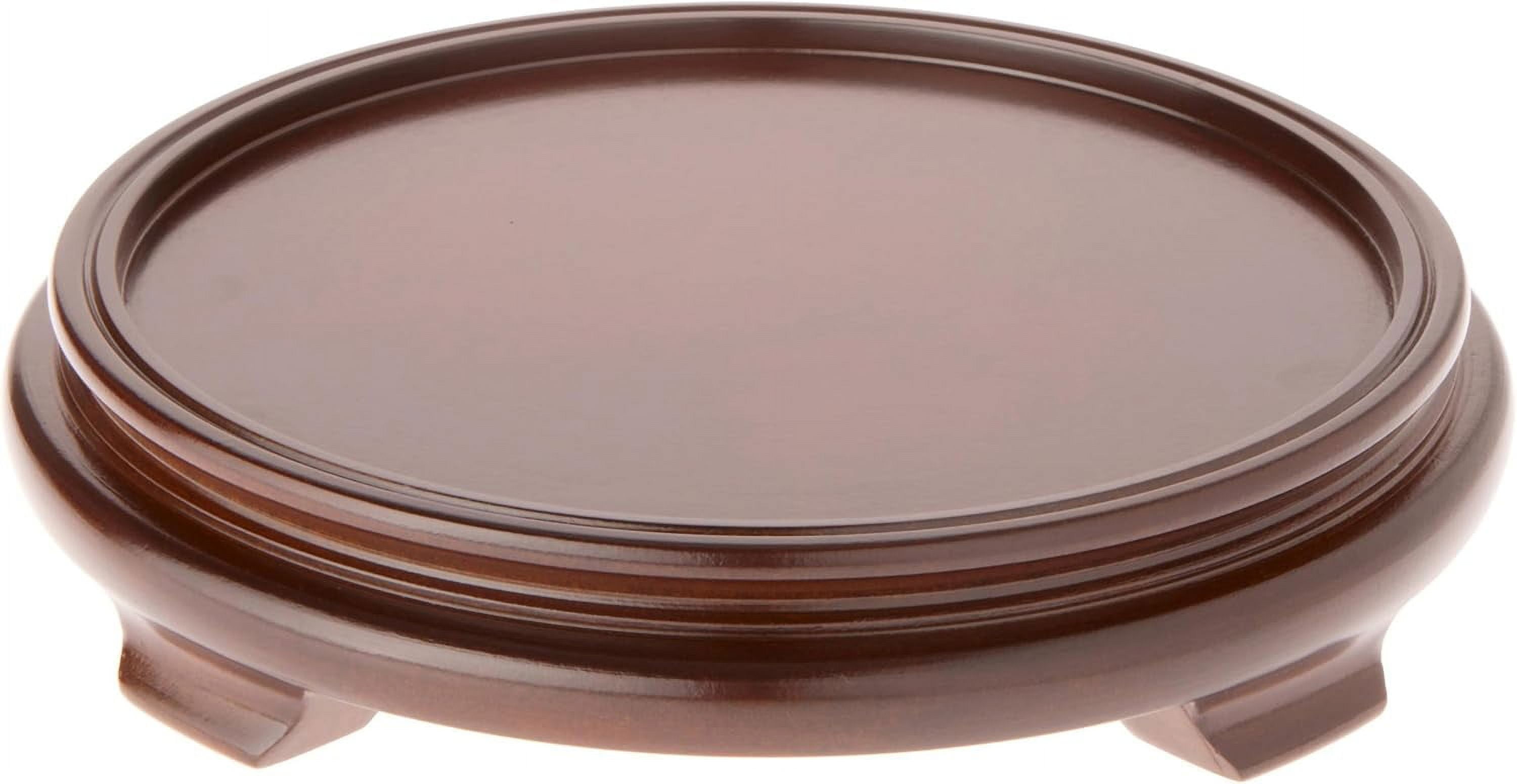 Walnut Round Wood Veneer Footed Display Base, 10.5" W x 10.5" D x 2" H ...