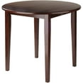 Walnut Small Round Drop Leaf Table – Extendable Folding Dining Table ...