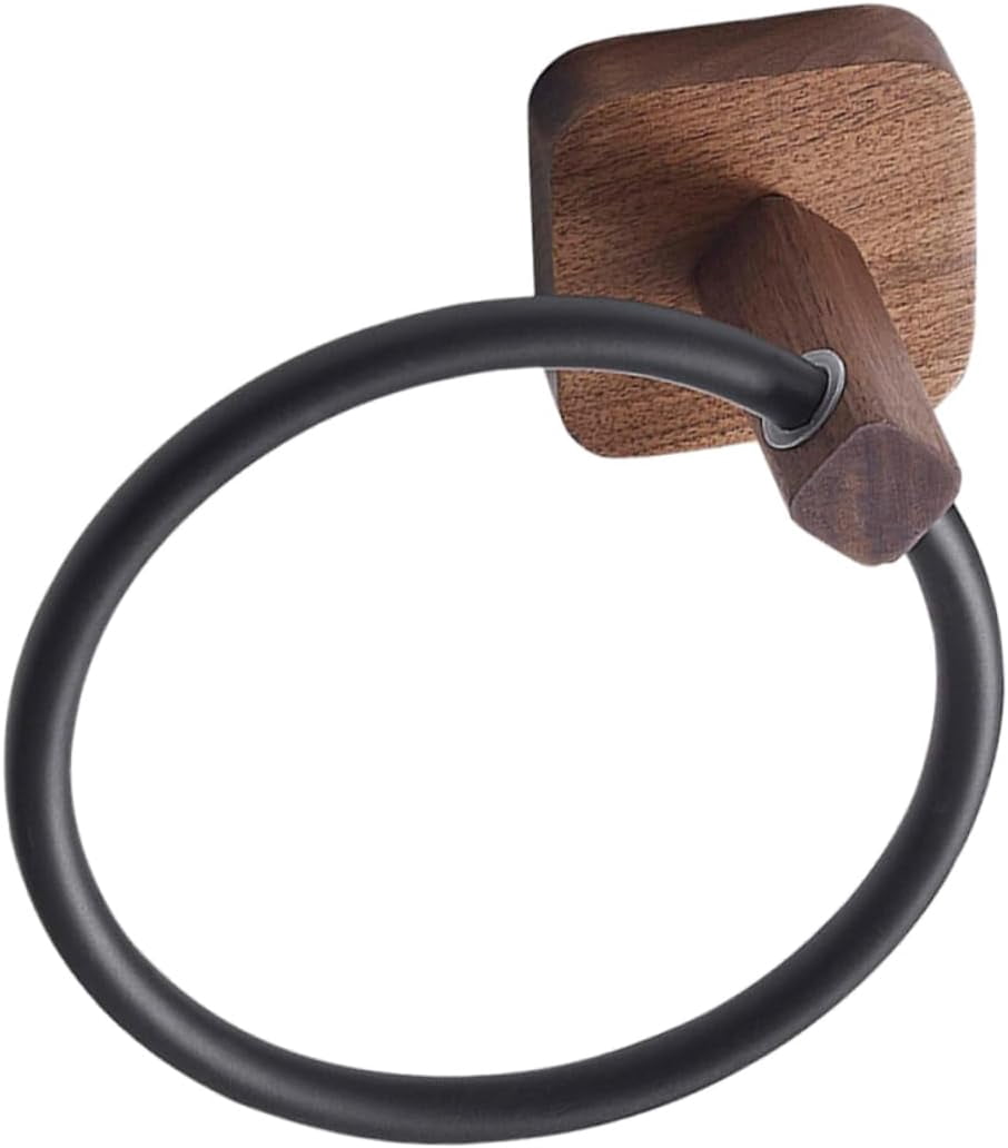 Walnut Towel Ring Wash Cloth Holders for Shower Kitchen Towel Holder ...