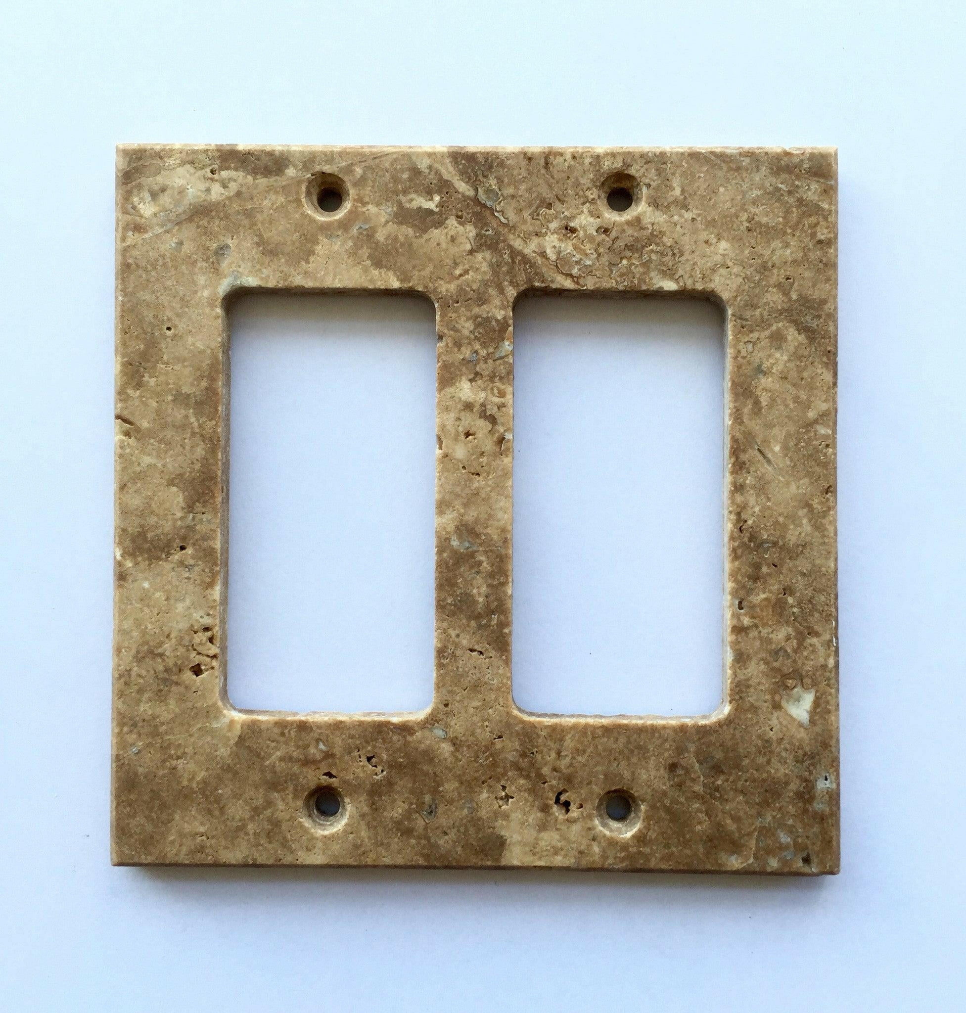 Walnut Travertine Double Rocker Switch Wall Plate / Switch Plate ...